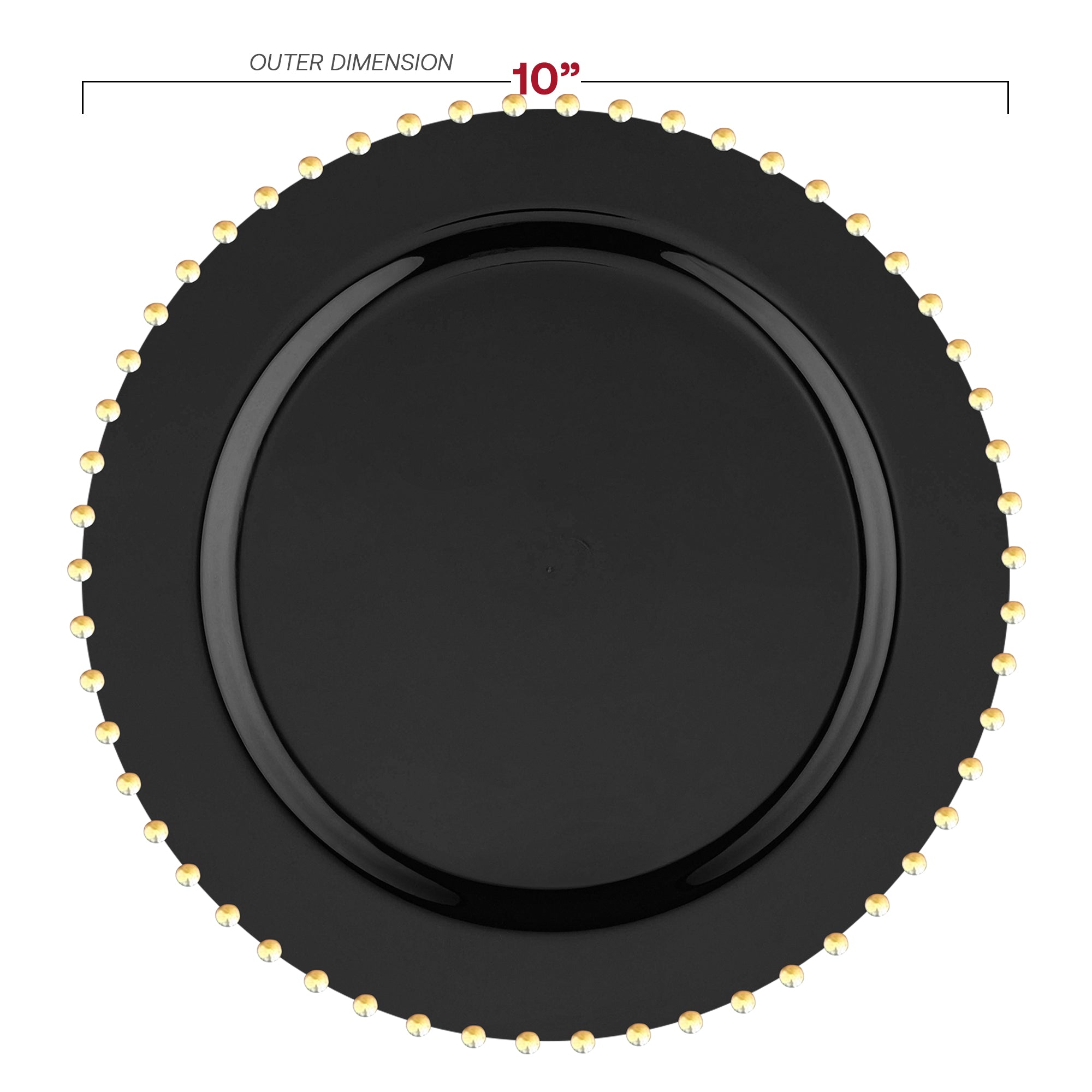 Black & Gold Pearl Salad Plates | Fancy Disposable Set