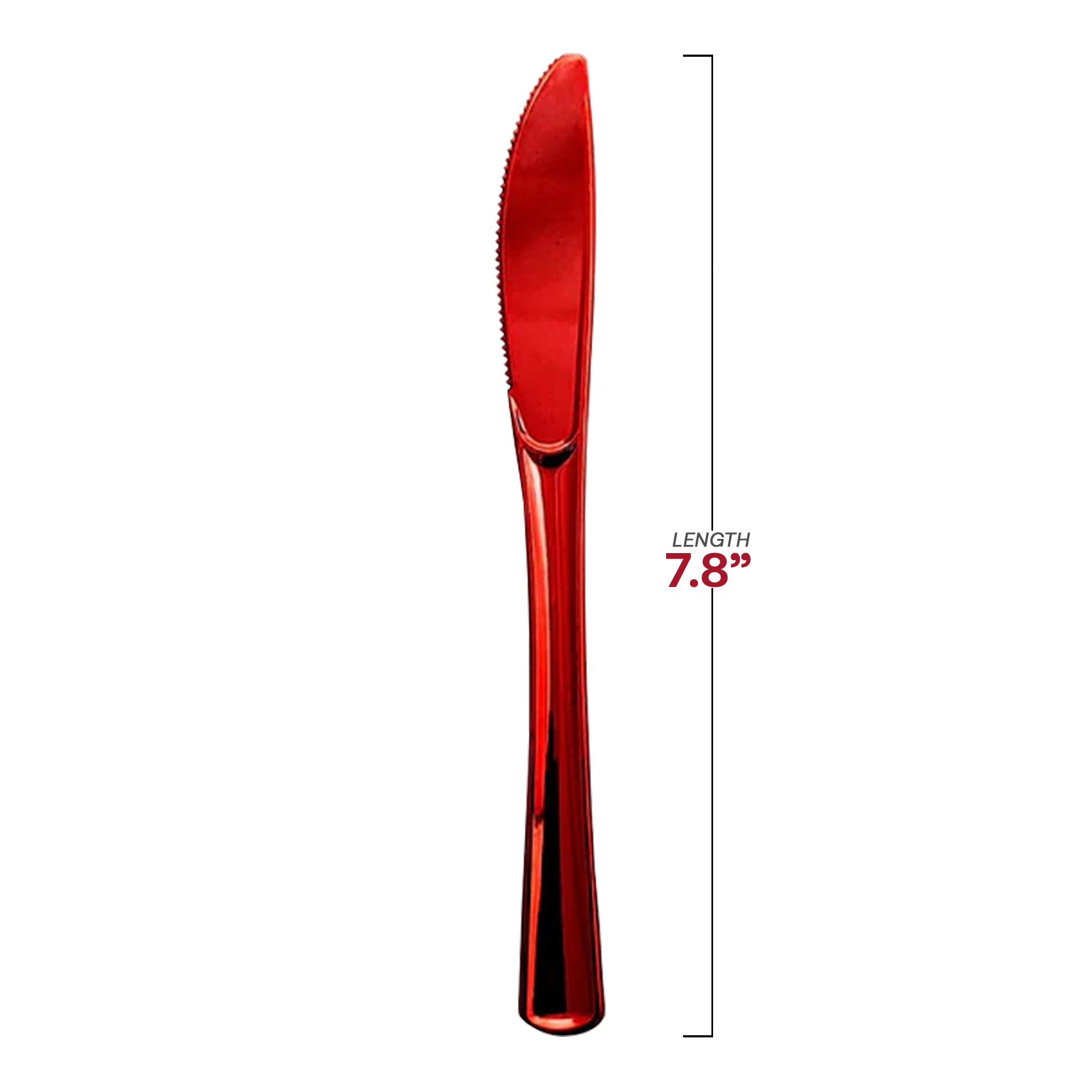 Plastic Knives - Shiny Metallic Red Knives | Smarty Had A Party