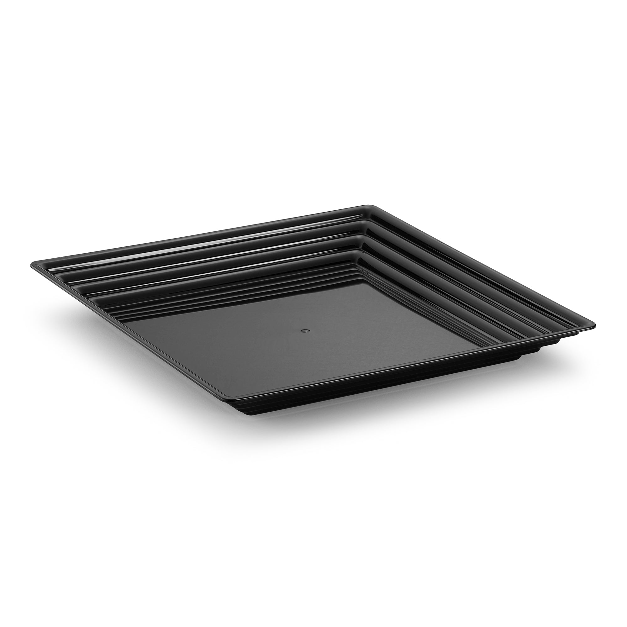 Plastic Trays - Groove Black Serving Trays | Smarty Had A Party