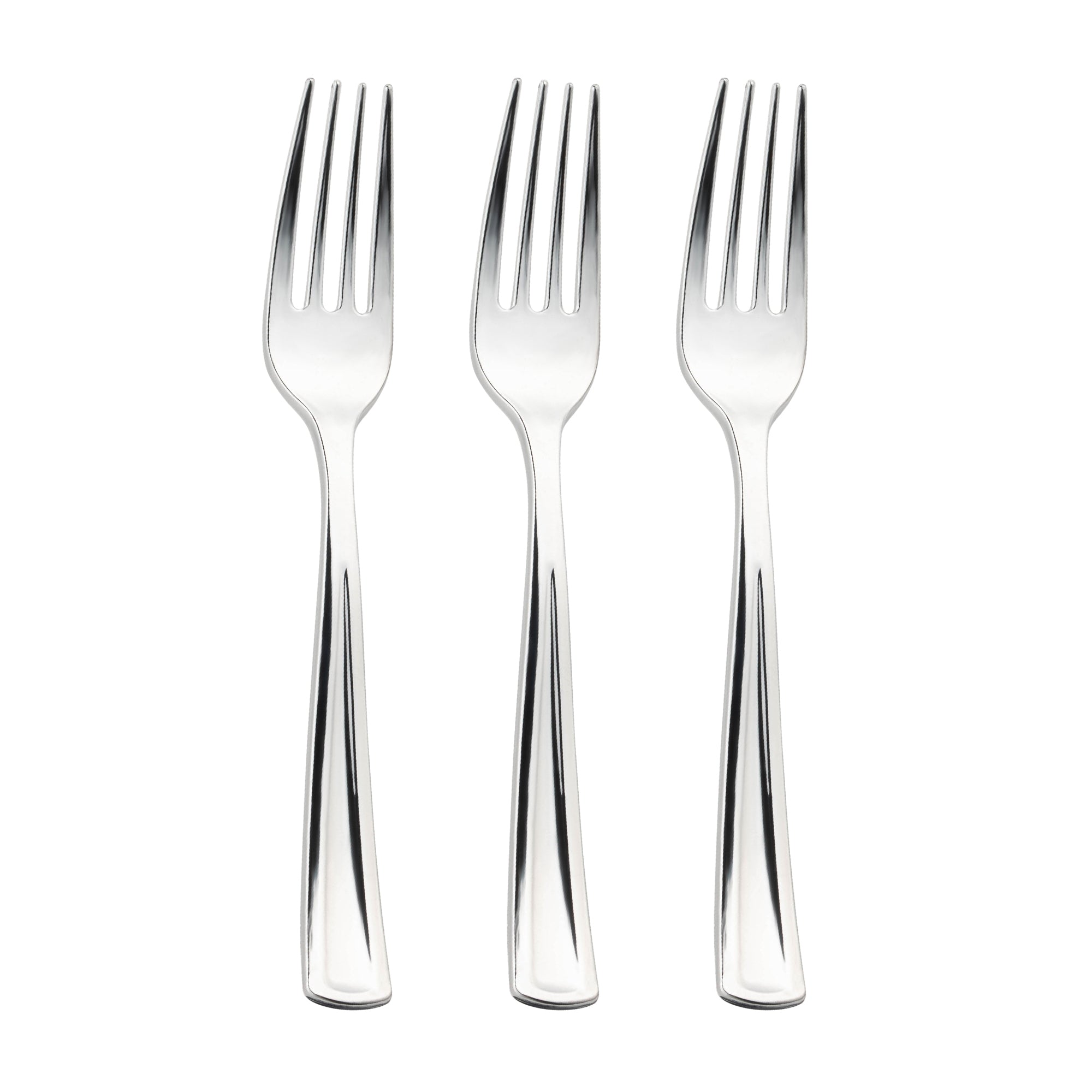 Plastic Fork - Shiny Metallic Silver Forks | Smarty Had A Party
