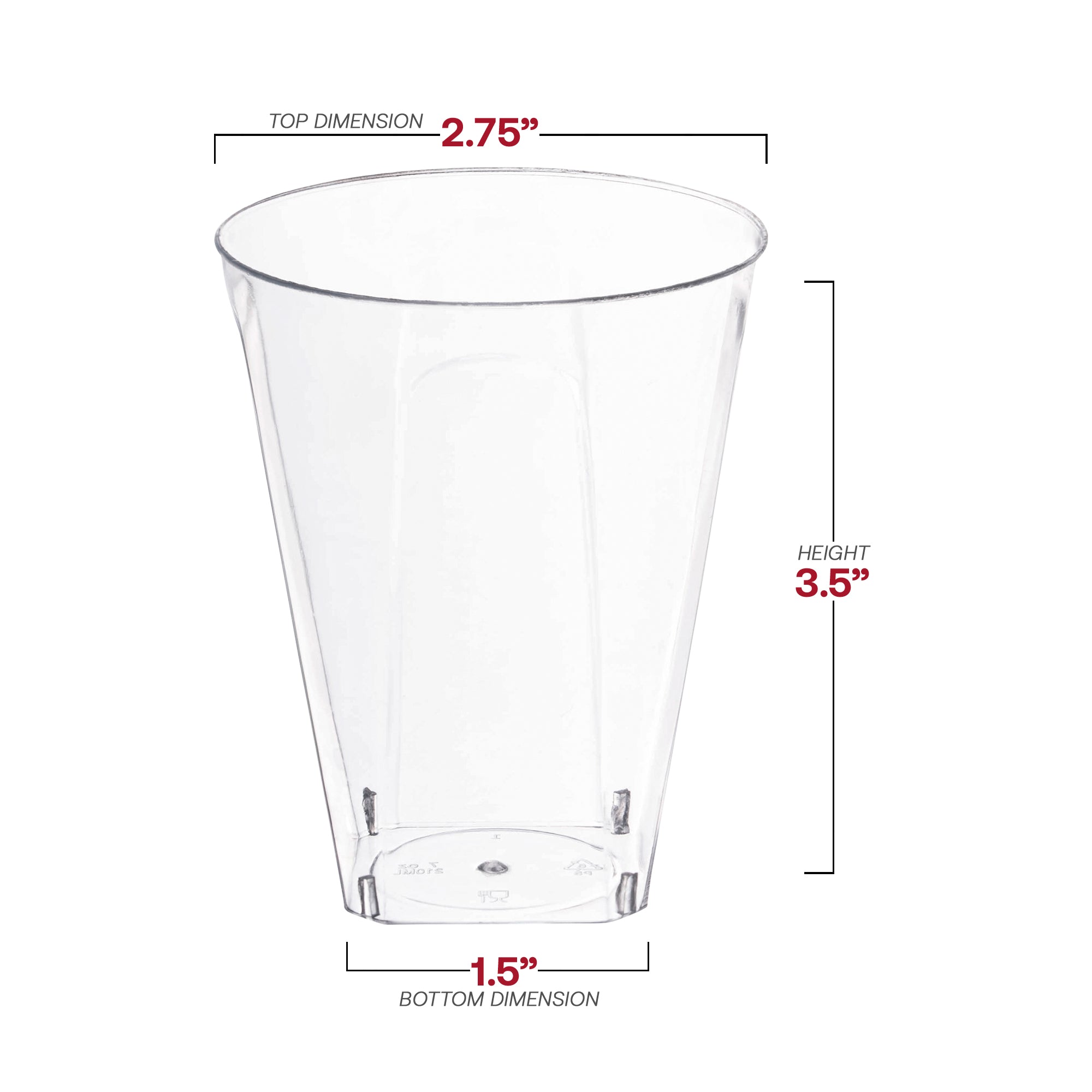 Plastic Cups - Clear Square Bottom Cups | Smarty Had A Party
