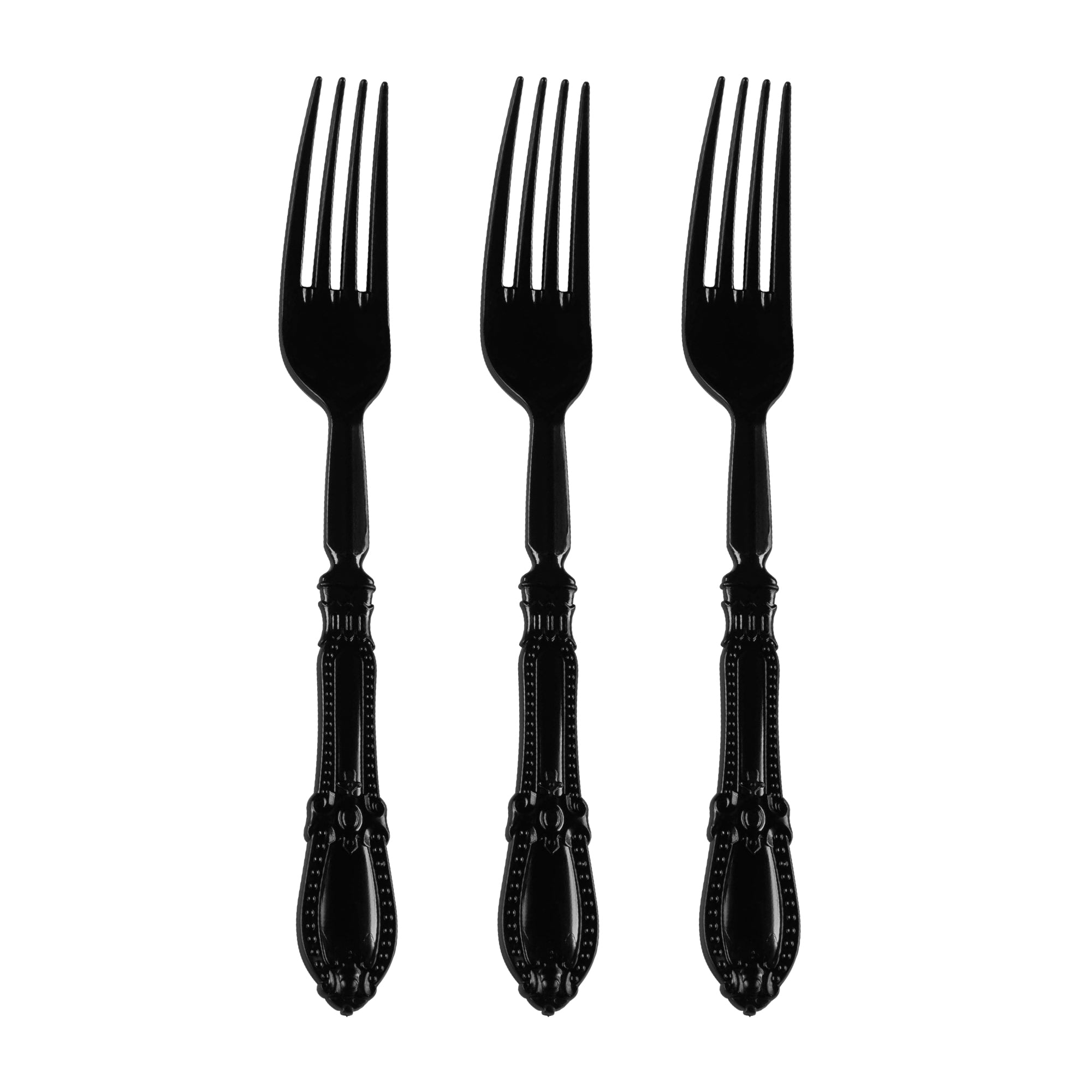Plastic Forks - Black Baroque Dinner Forks | Smarty Had A Party