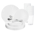 Plasticware - White Silver Floral Wedding Set | Smarty Had A Party