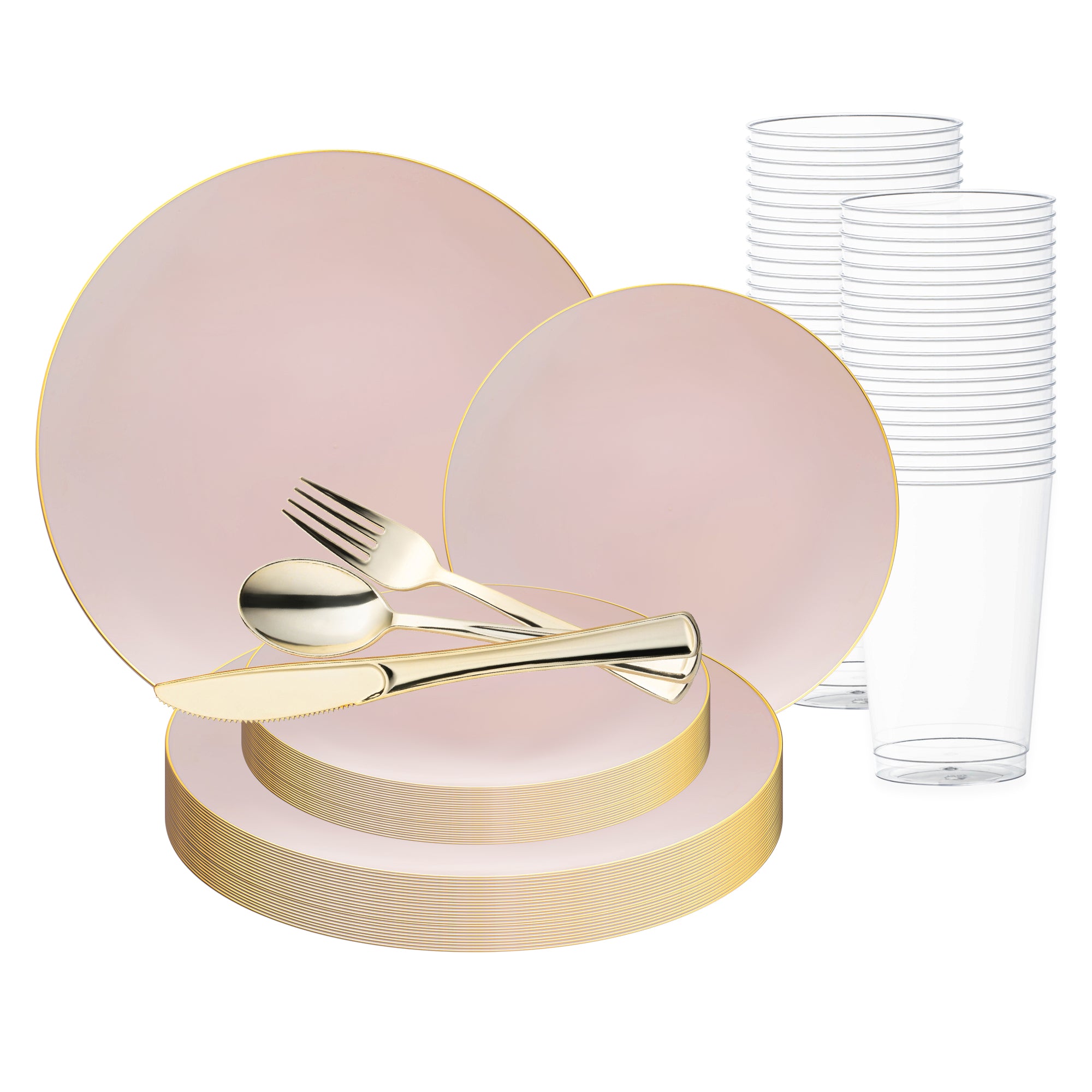 Plasticware - Pink Gold Organic Wedding Set | Smarty Had A Party