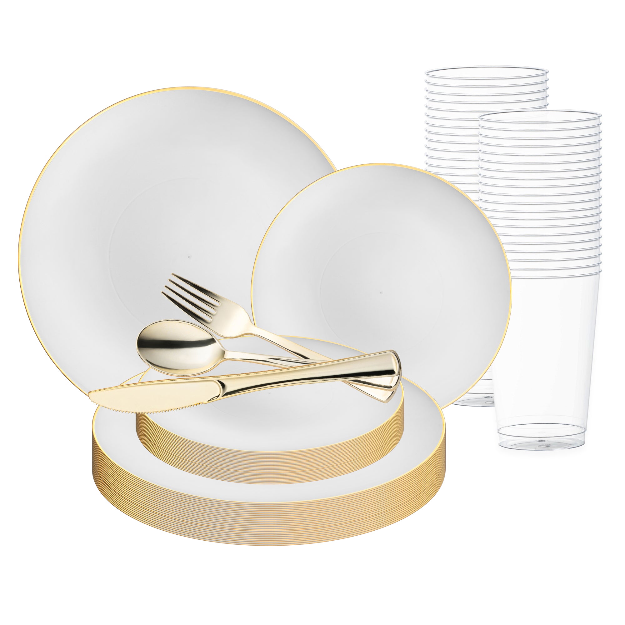 Plasticware - White Gold Organic Wedding Set | Smarty Had A Party