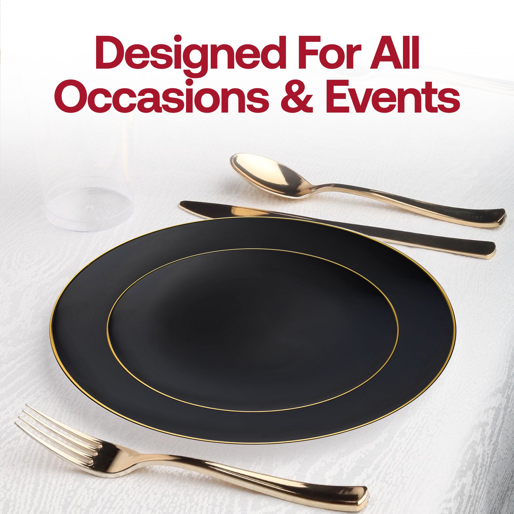 Plasticware - Black Gold Organic Wedding Set | Smarty Had A Party