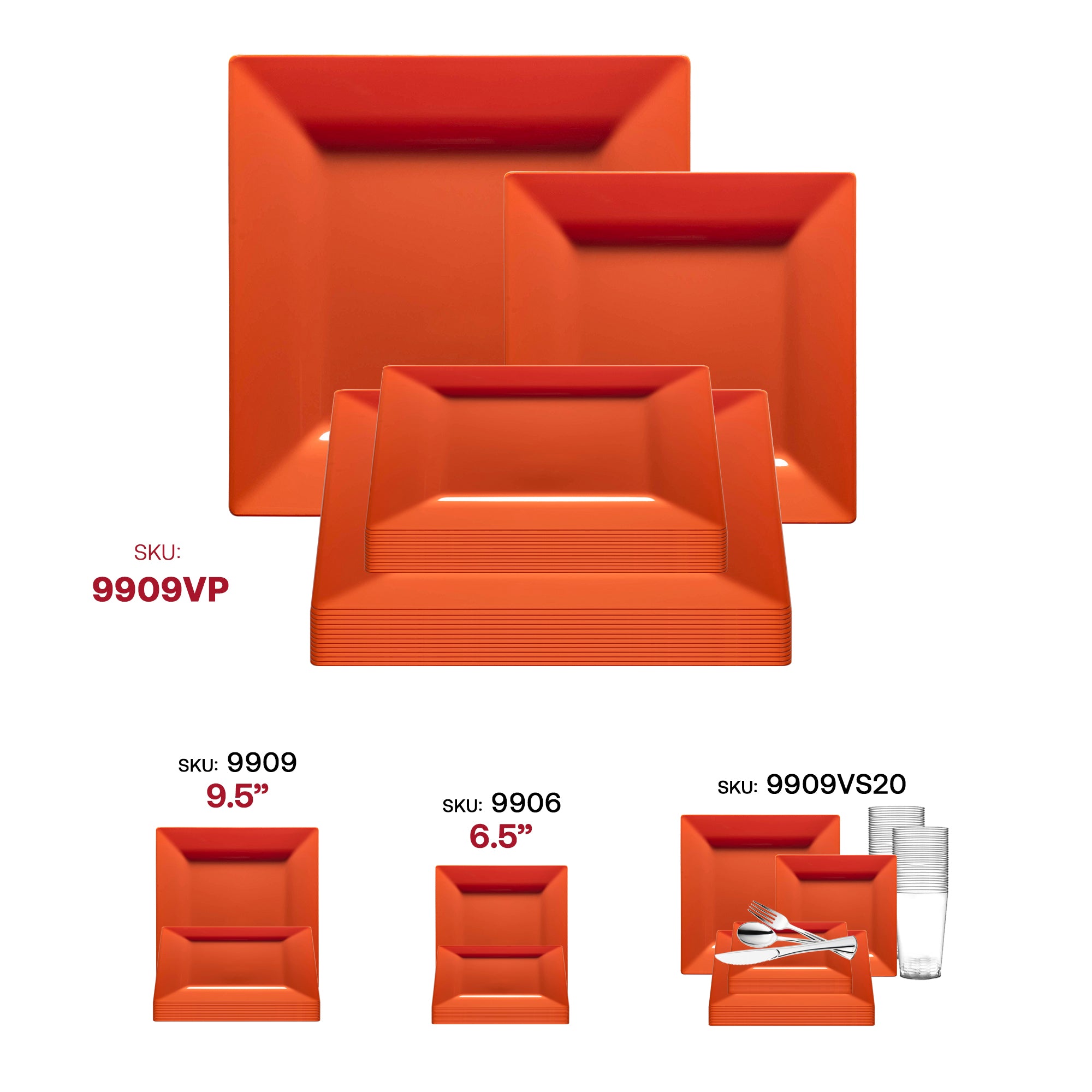 Plastic Plate - Burnt Orange Dinnerware Set | Smarty Had A Party