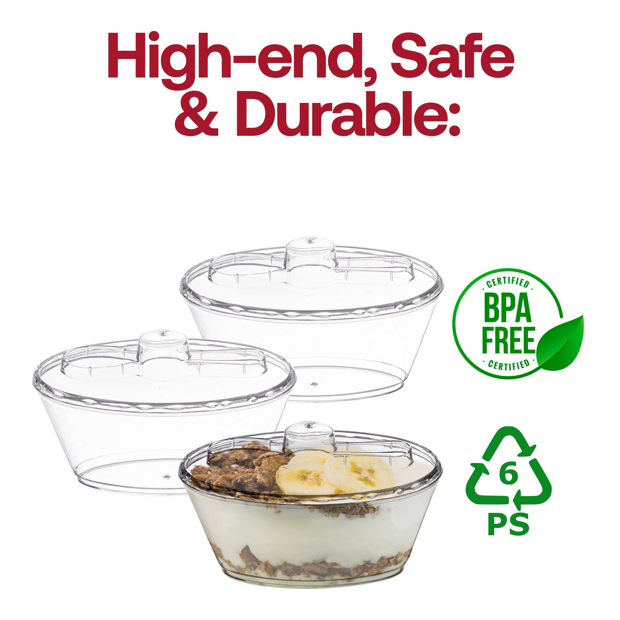 Plastic Cup- Clear Oval Mini Cup Lid Spoon | Smarty Had A Party