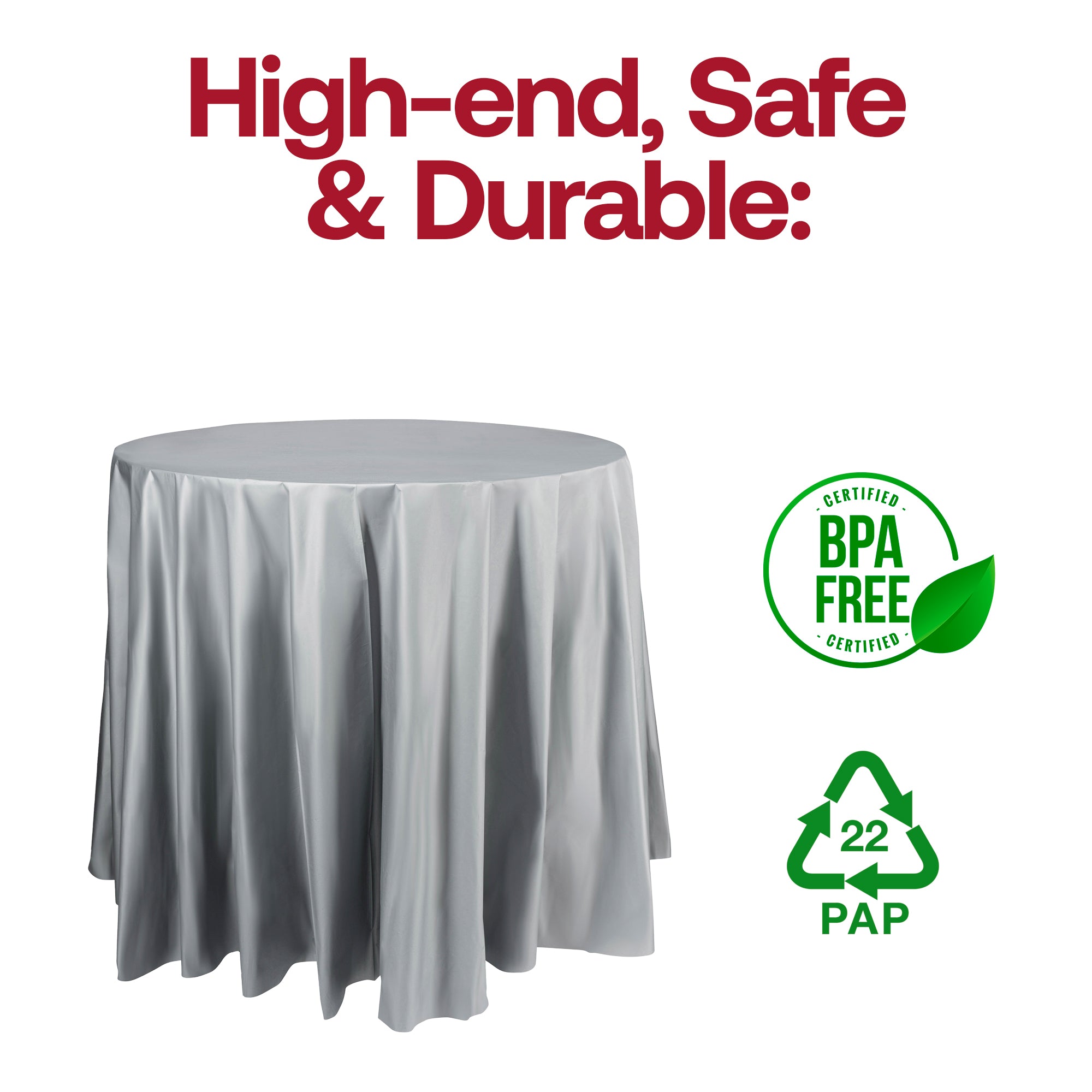 Plastic Tablecloths - Silver Round Tablecovers | Smarty Had A Party