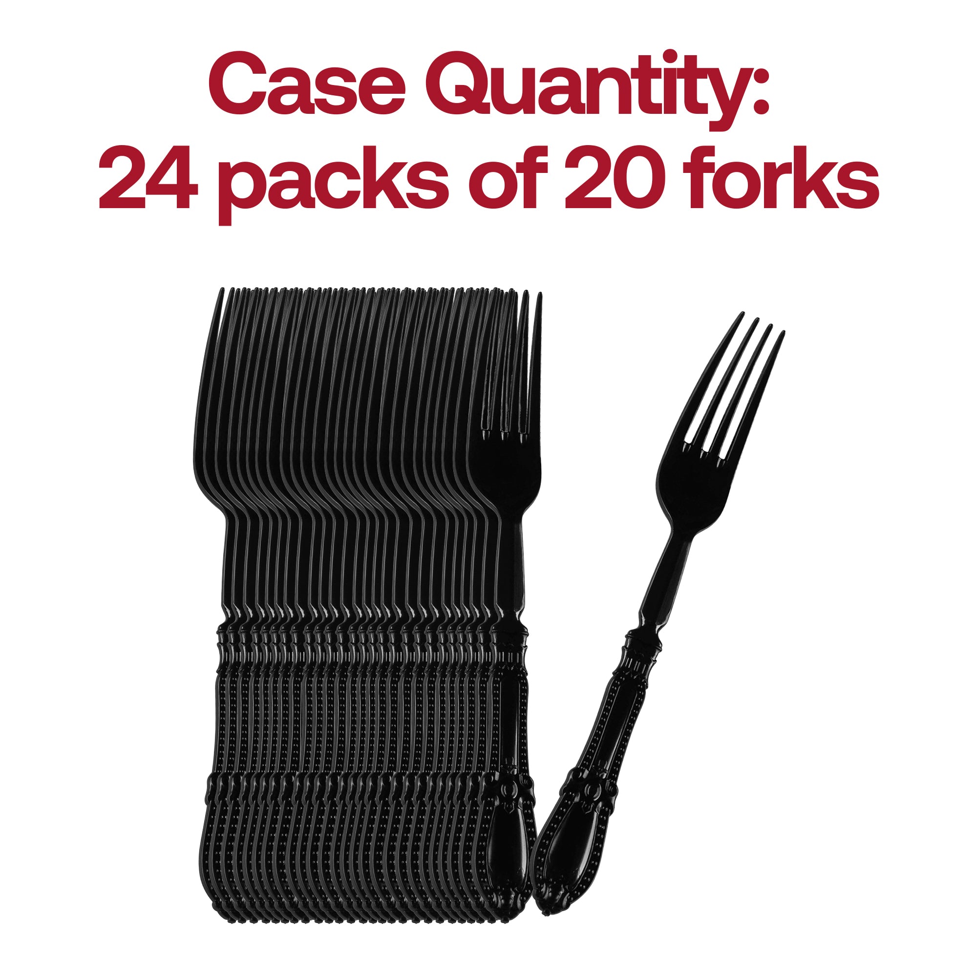 Plastic Forks - Black Baroque Dinner Forks | Smarty Had A Party