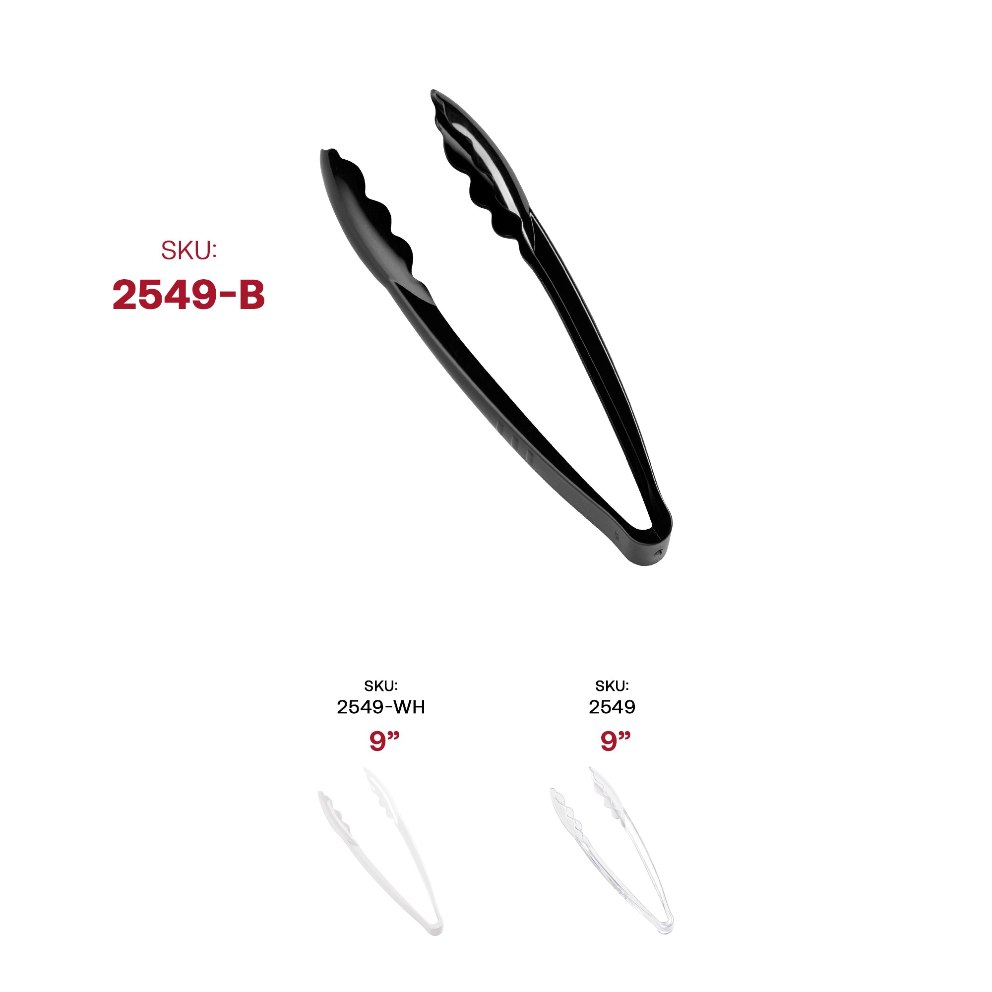 Plastic Tongs - Black Plastic Tongs | Smarty Had A Party