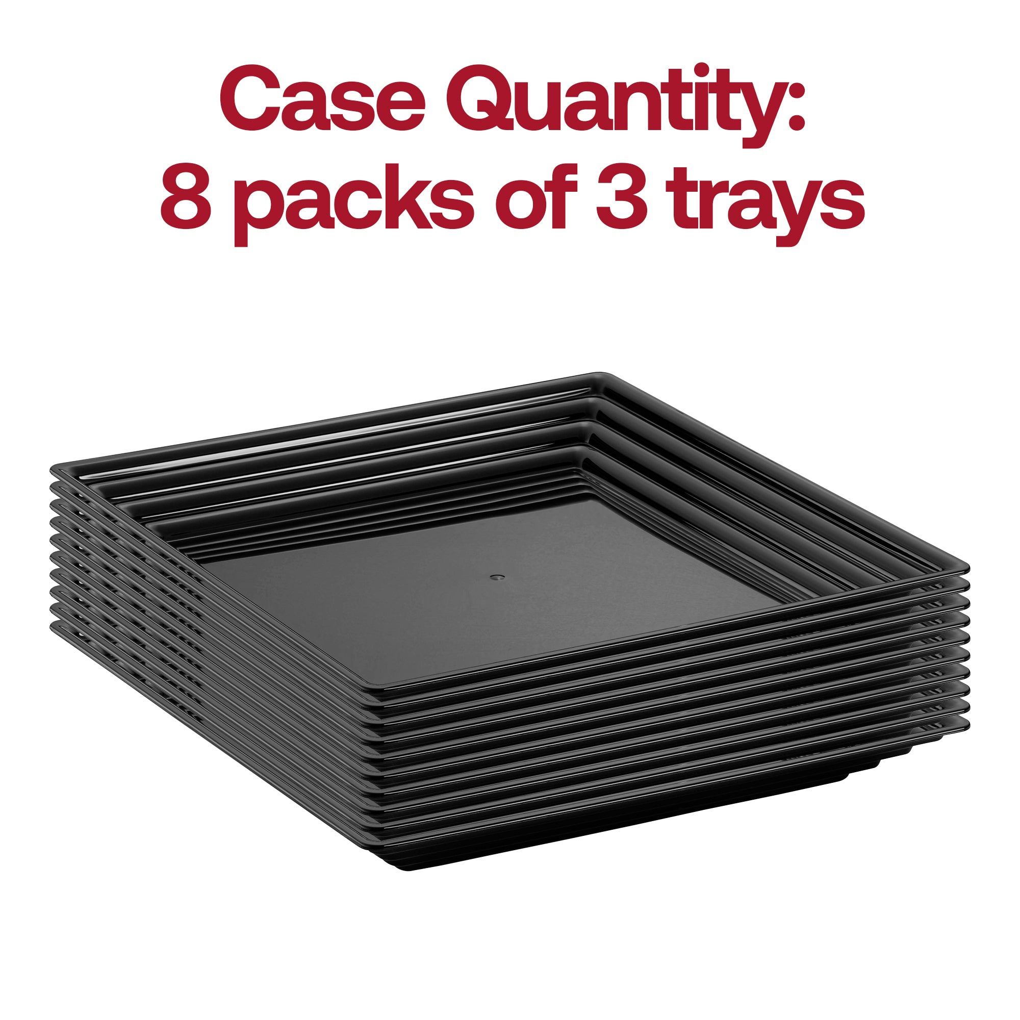 Plastic Trays - Groove Black Serving Trays | Smarty Had A Party