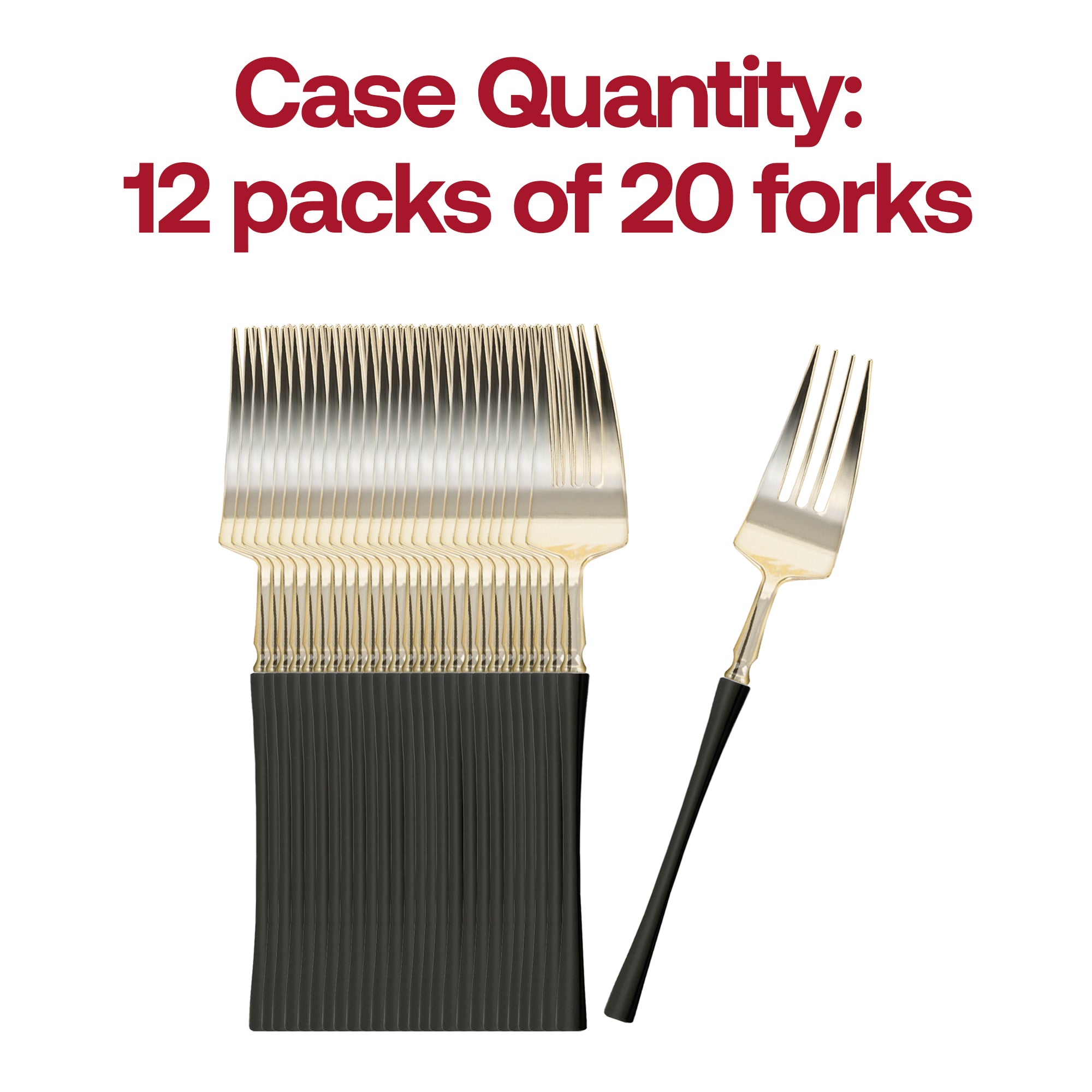Plastic Forks - Gold Black Moderno Dinner Forks | Smarty Had A Party