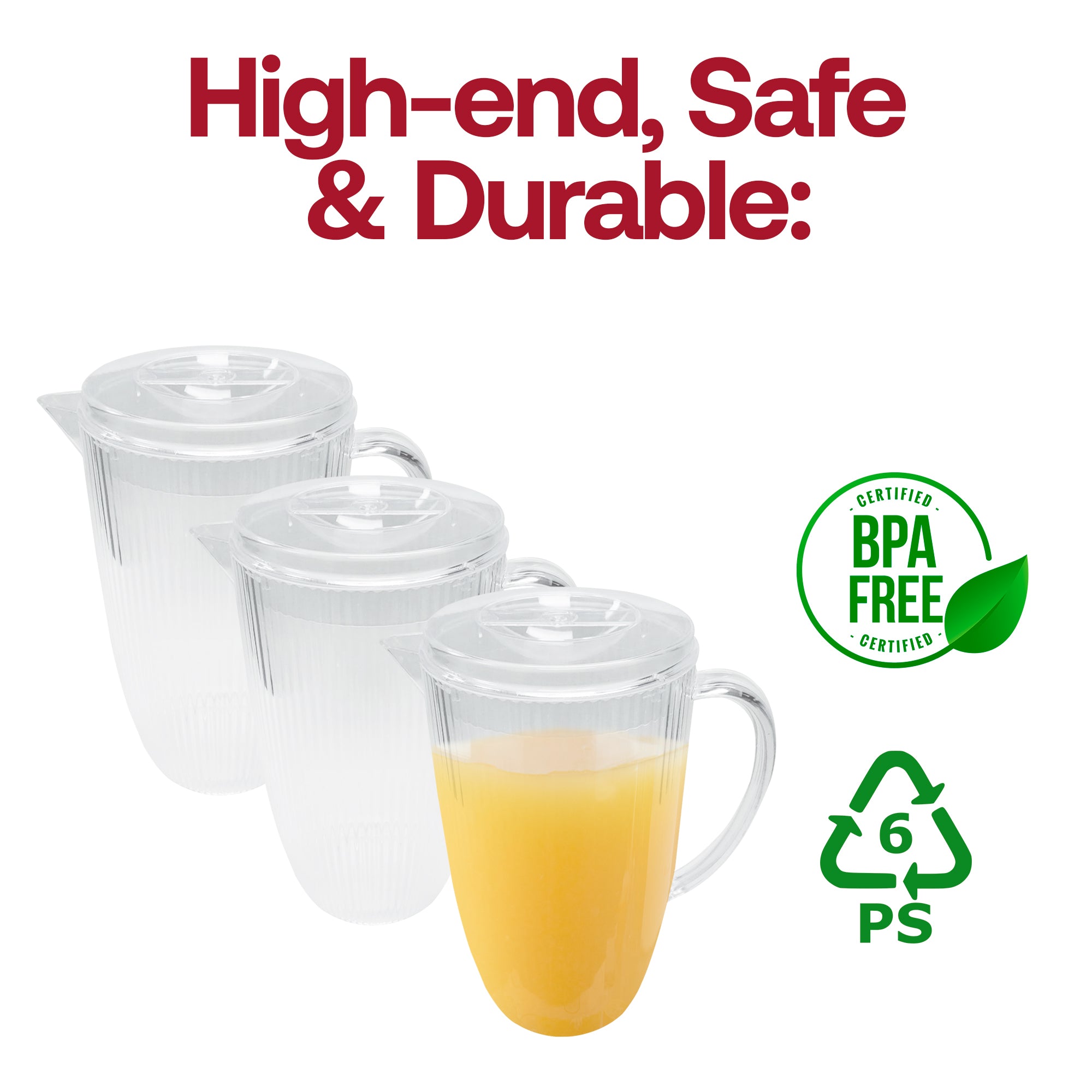 Plastic Pitchers - Clear Ribbed Pitchers | Smarty Had A Party