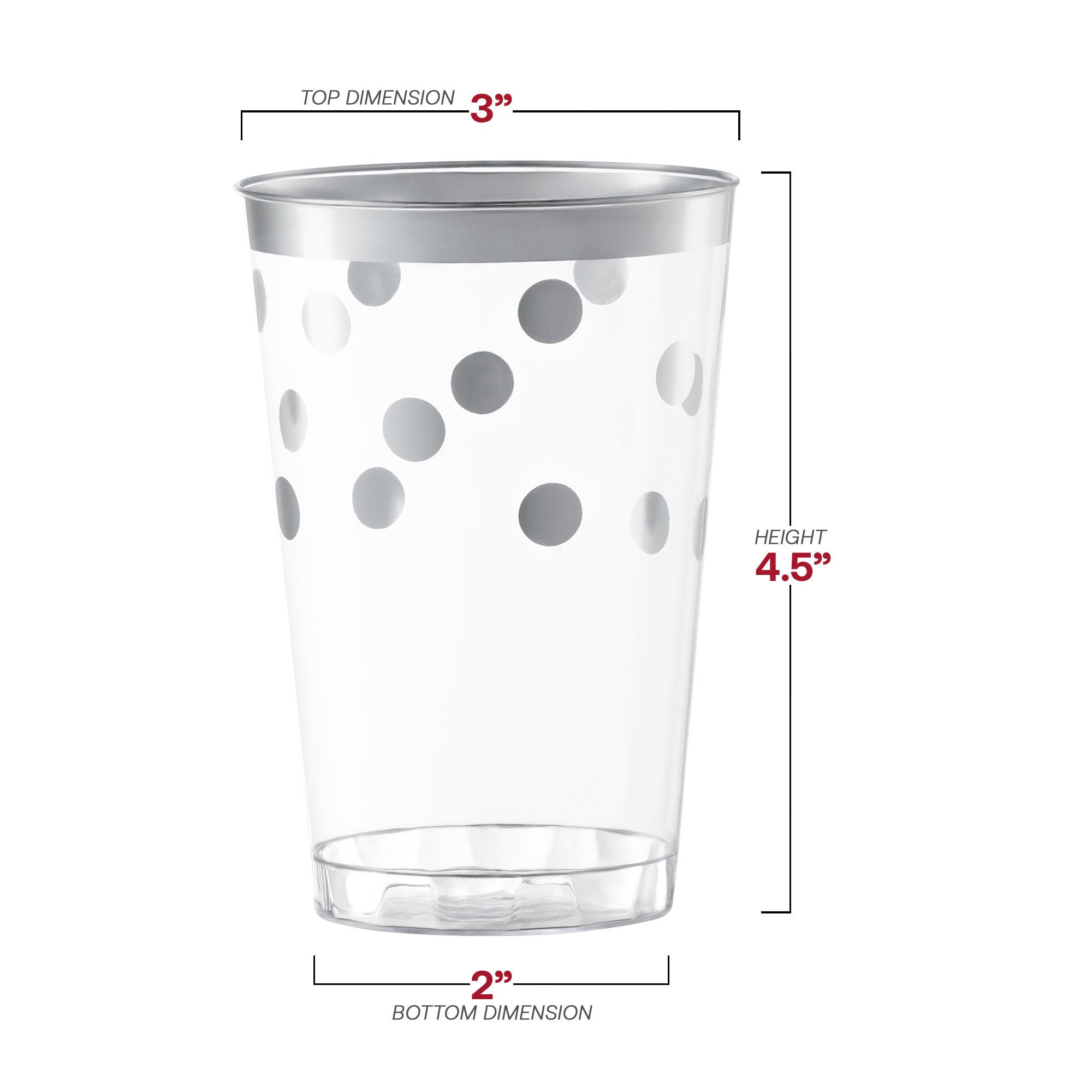 Plastic Cups - Clear Silver Dots Tumblers | Smarty Had A Party