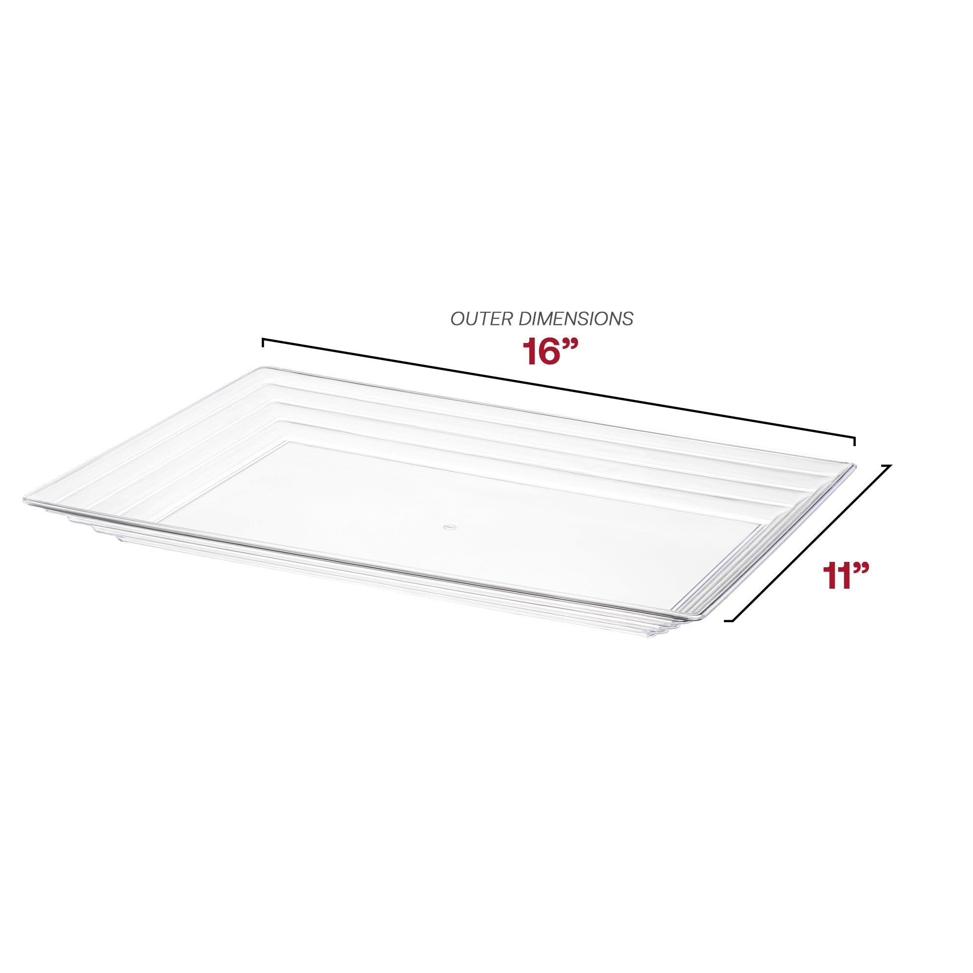 11" x 16" Clear Rectangular Plastic Serving Tray| Smarty Had A Party