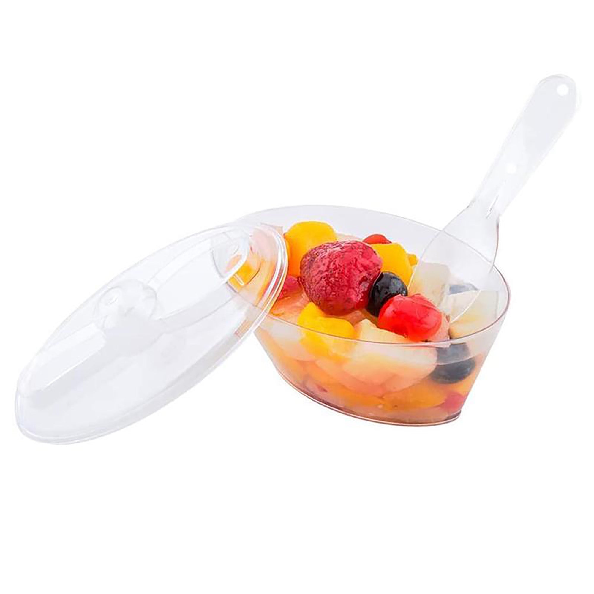 Plastic Cup- Clear Oval Mini Cup Lid Spoon | Smarty Had A Party