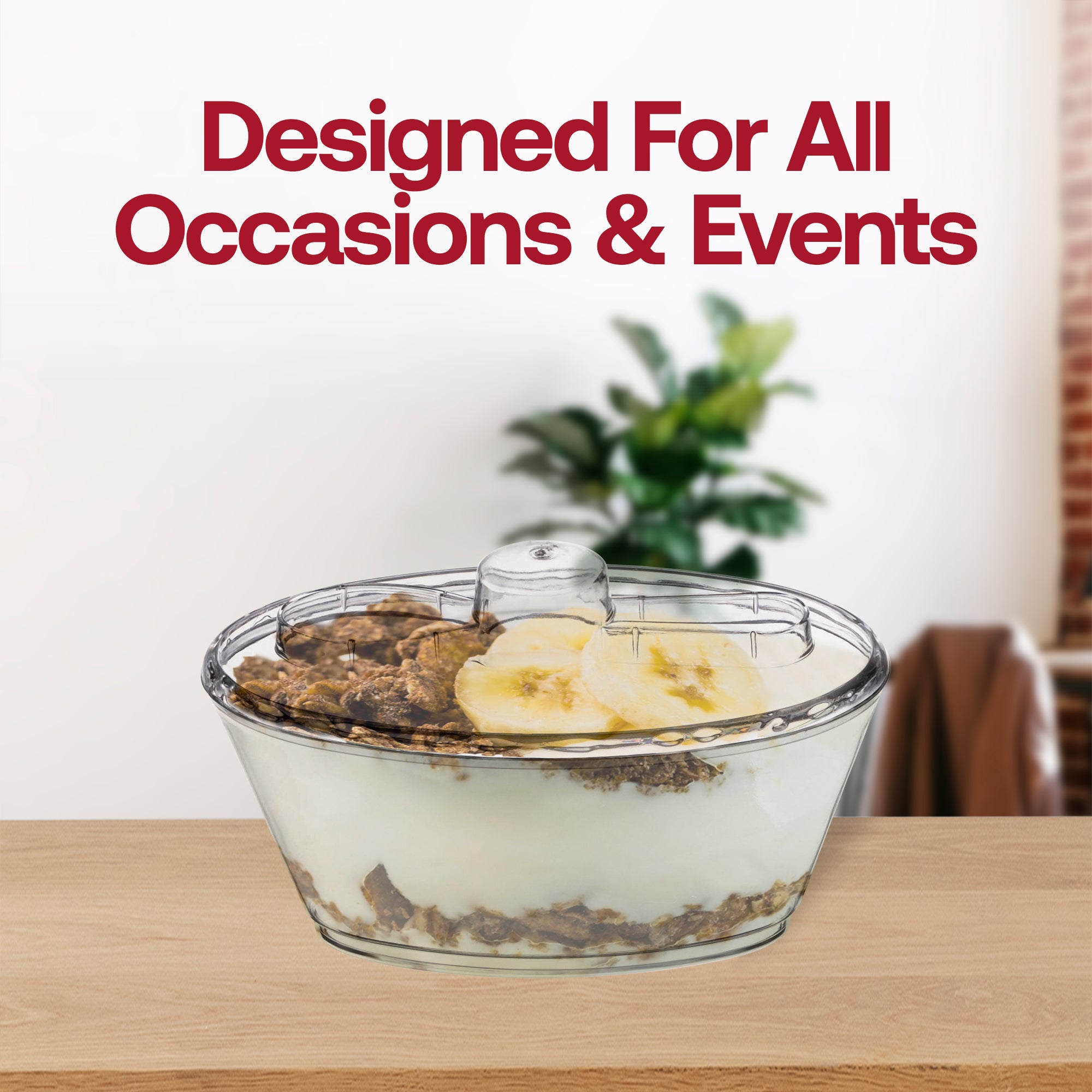 Plastic Cup- Clear Oval Mini Cup Lid Spoon | Smarty Had A Party