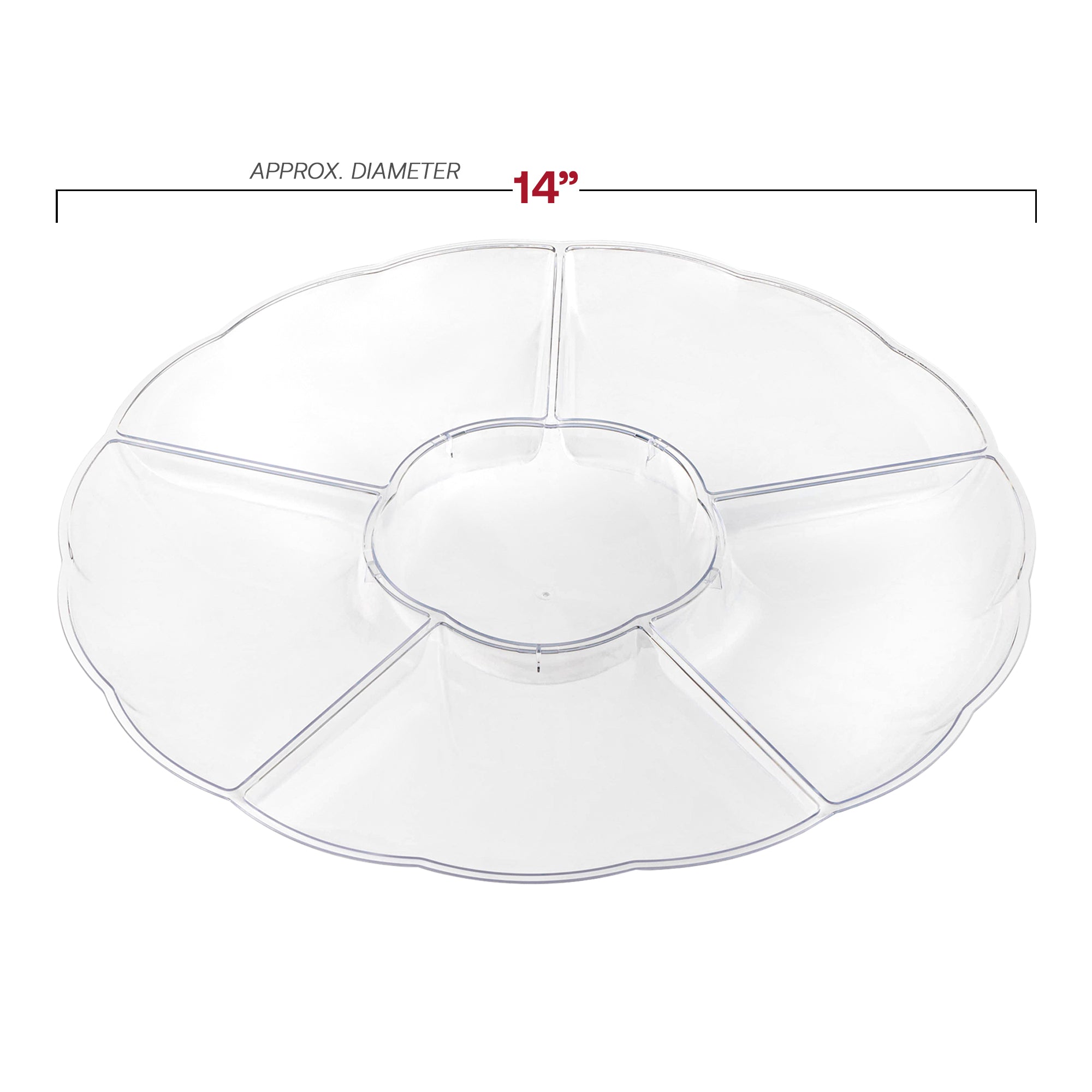 Plastic Trays - Clear Big 6-Partition Trays | Smarty Had A Party