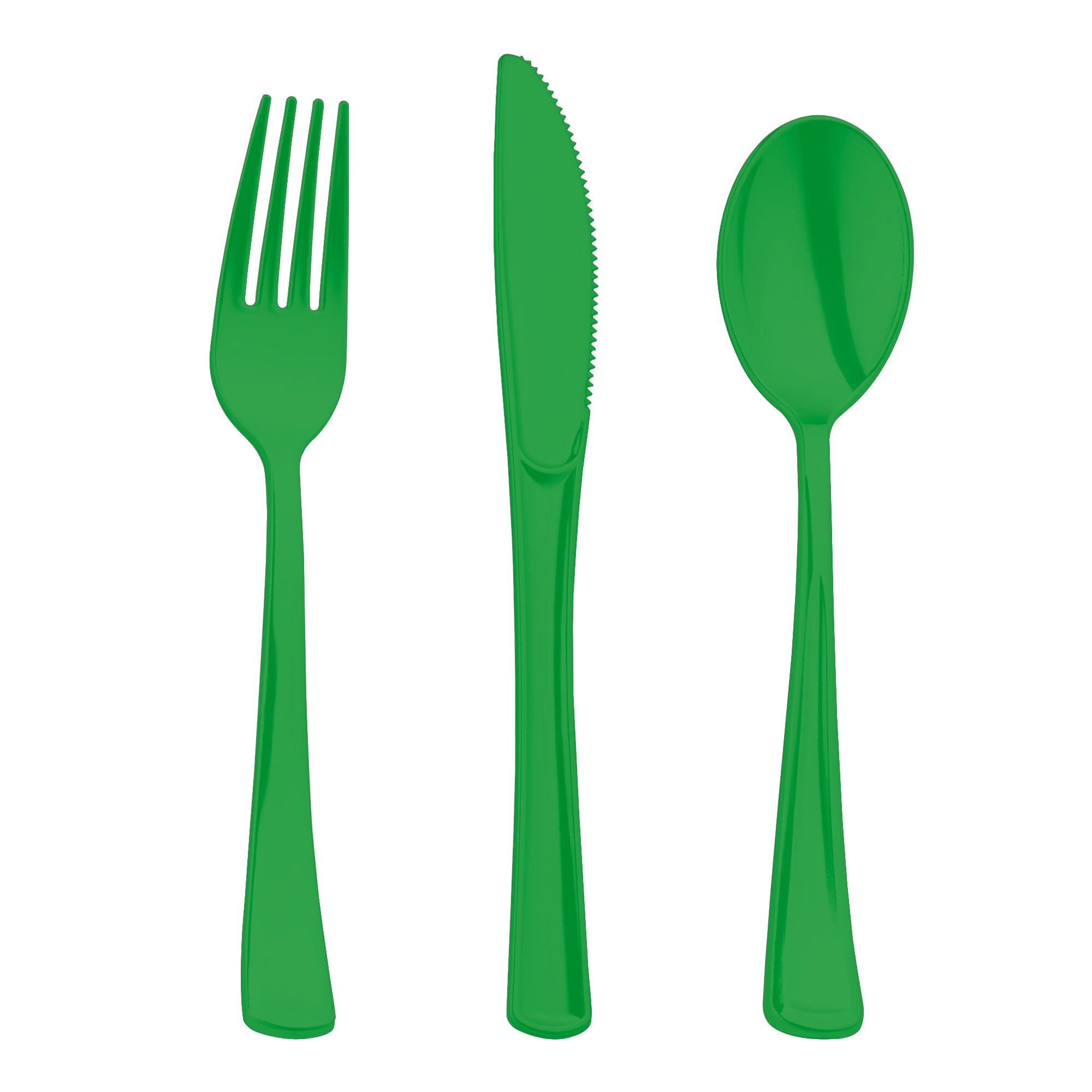 Plastic Cutlery - Green Plastic Party Cutlery Set | Smarty Had A Party