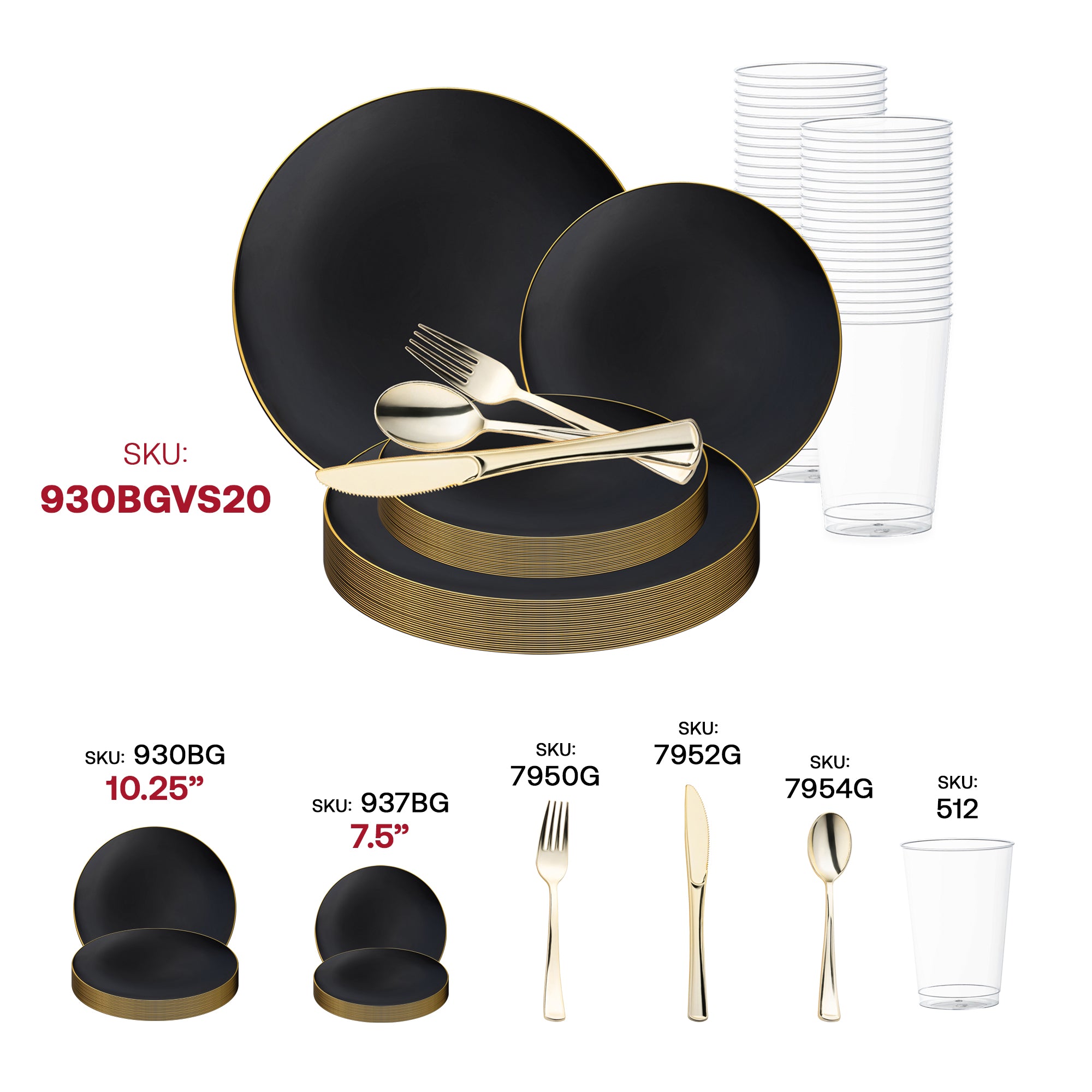 Plasticware - Black Gold Organic Wedding Set | Smarty Had A Party