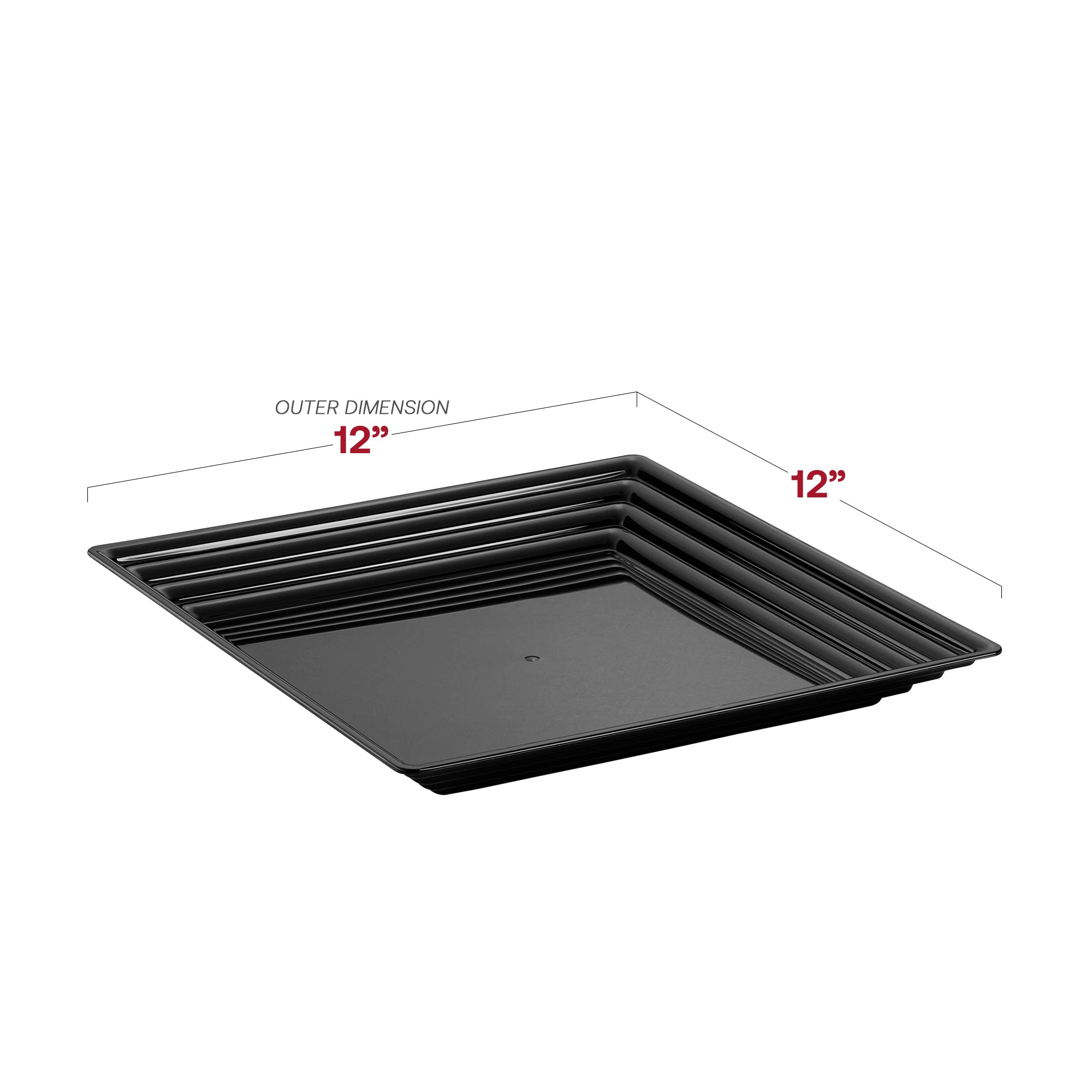 Plastic Trays - Black Groove Serving Trays | Smarty Had A Party