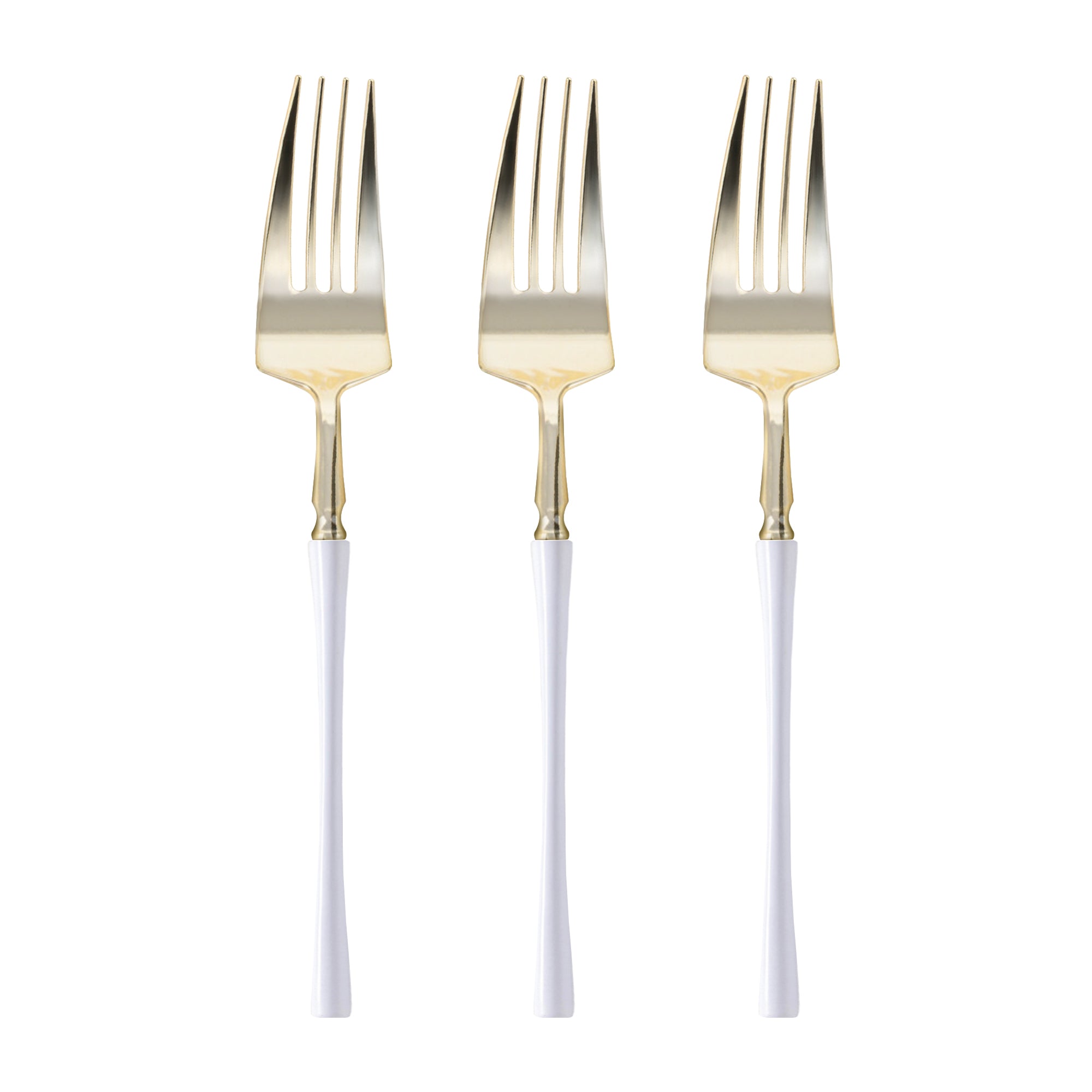 Plastic Forks - Gold White Moderno Dinner Forks | Smarty Had A Party