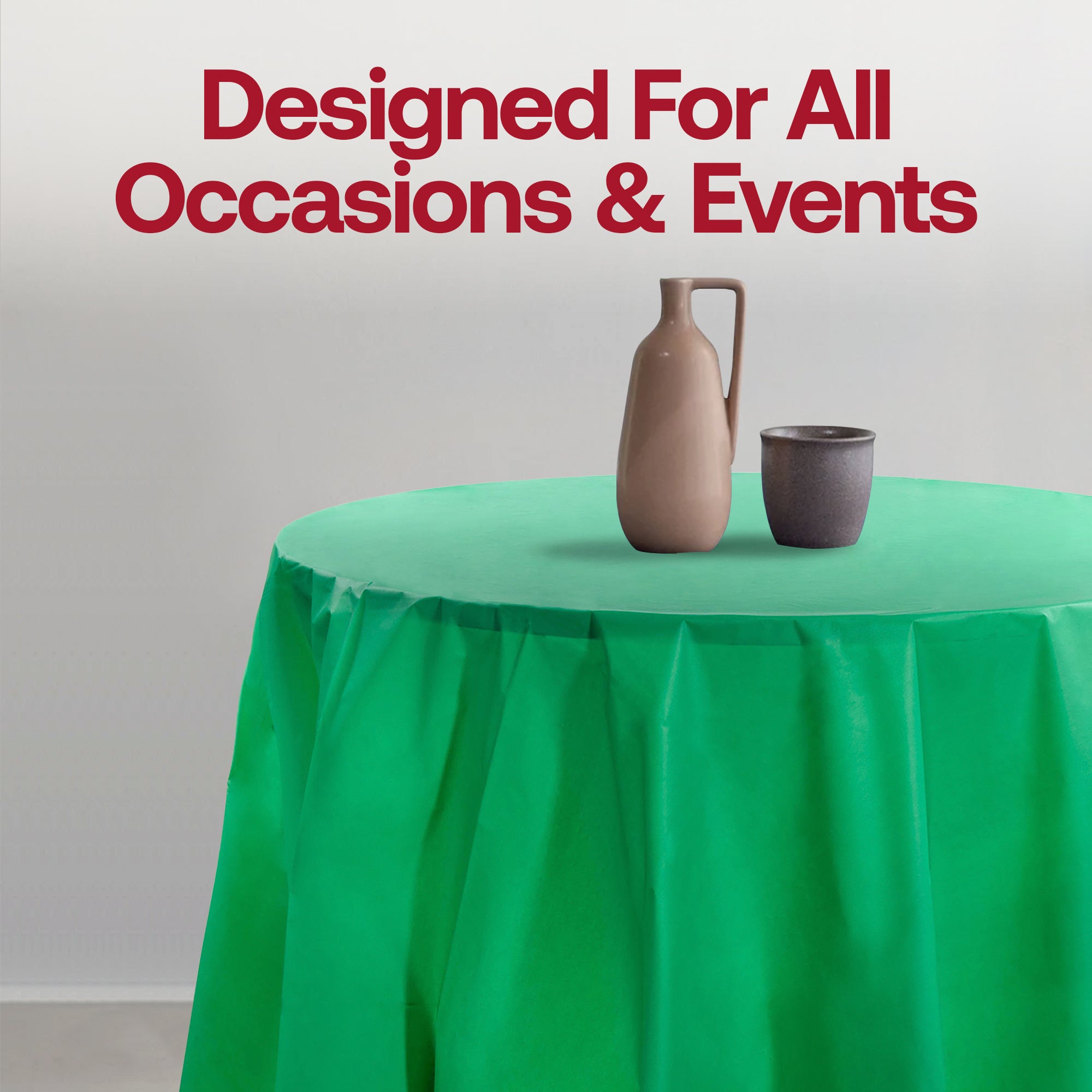 Plastic Tablecloths - Green Round Tablecovers | Smarty Had A Party