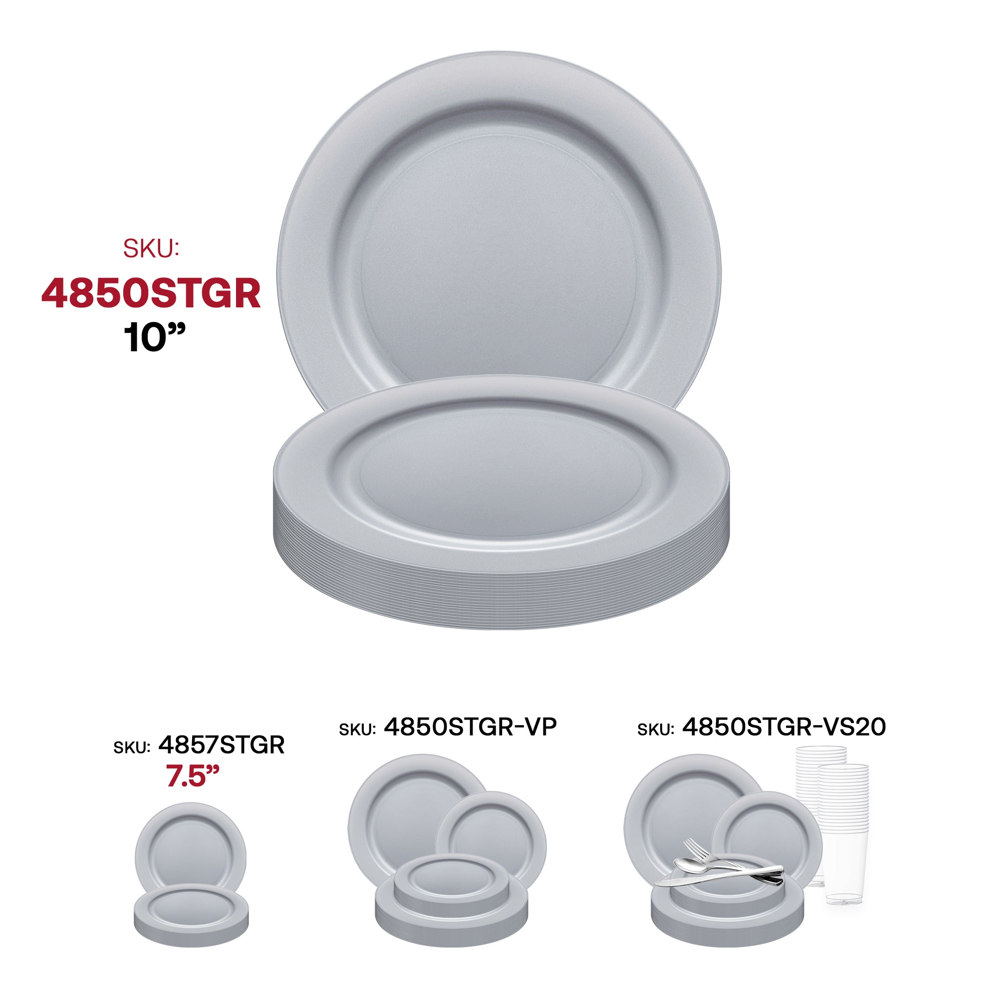 Plastic Plate - Matte Steel Gray Dinner Plates | Smarty Had A Party