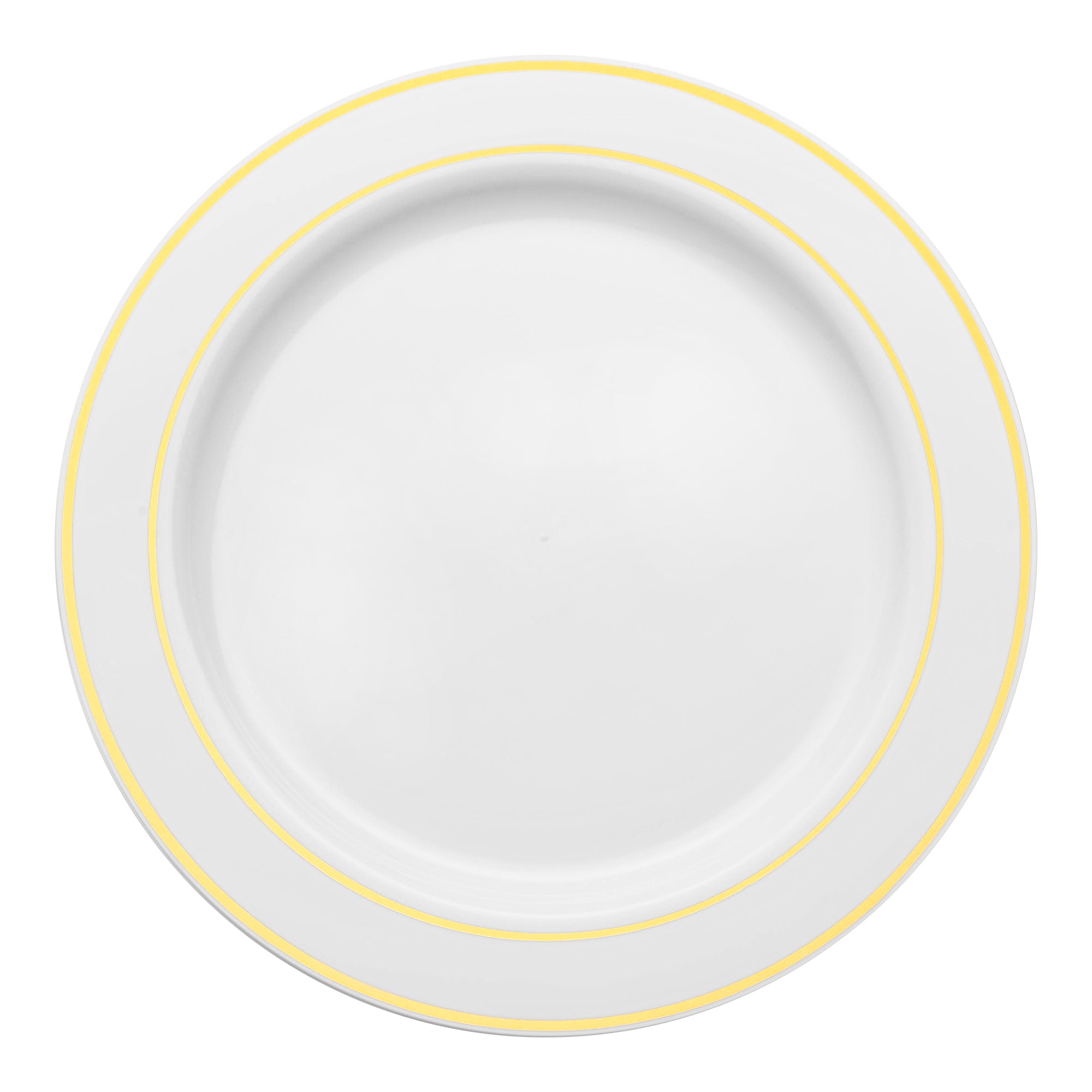 Plastic Plates - White Gold Rim Buffet Plates | Smarty Had A Party