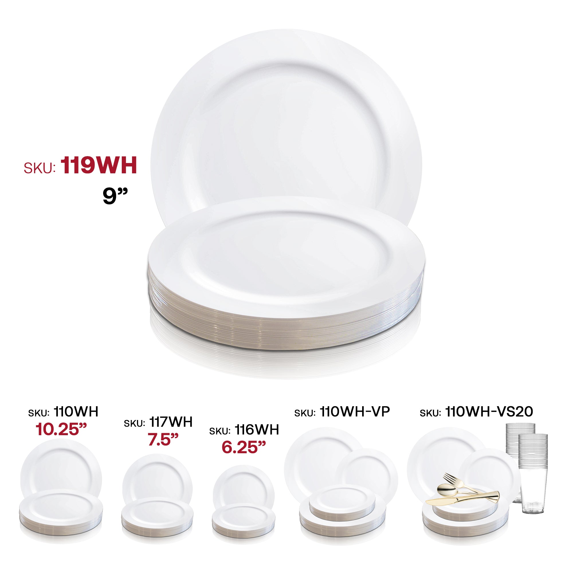 Plastic Plates - White Economy Buffet Plates | Smarty Had A Party