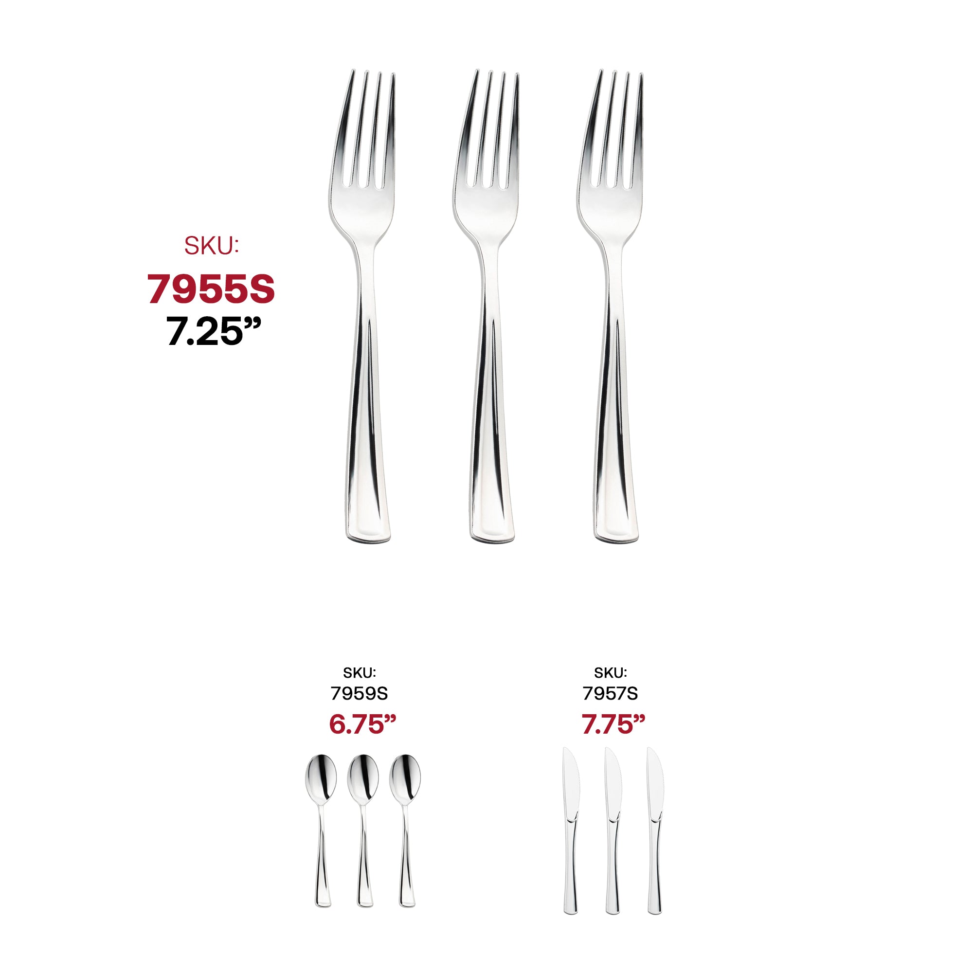 Plastic Fork - Shiny Metallic Silver Forks | Smarty Had A Party