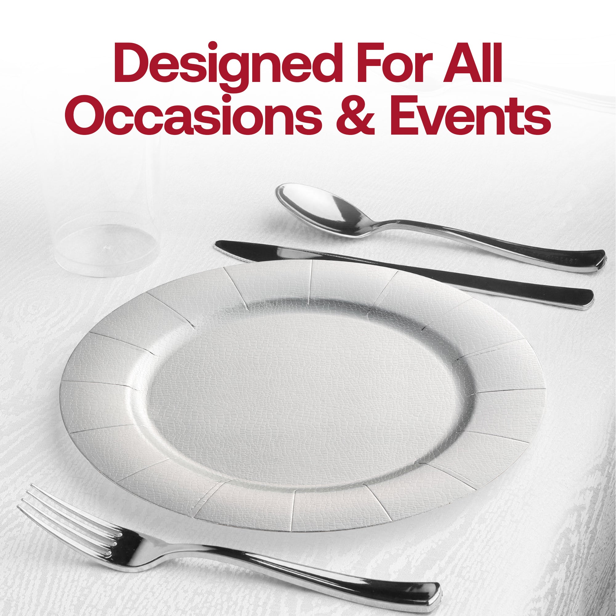 Paper Plates - Silver Paper Charger Plates | Smarty Had A Party