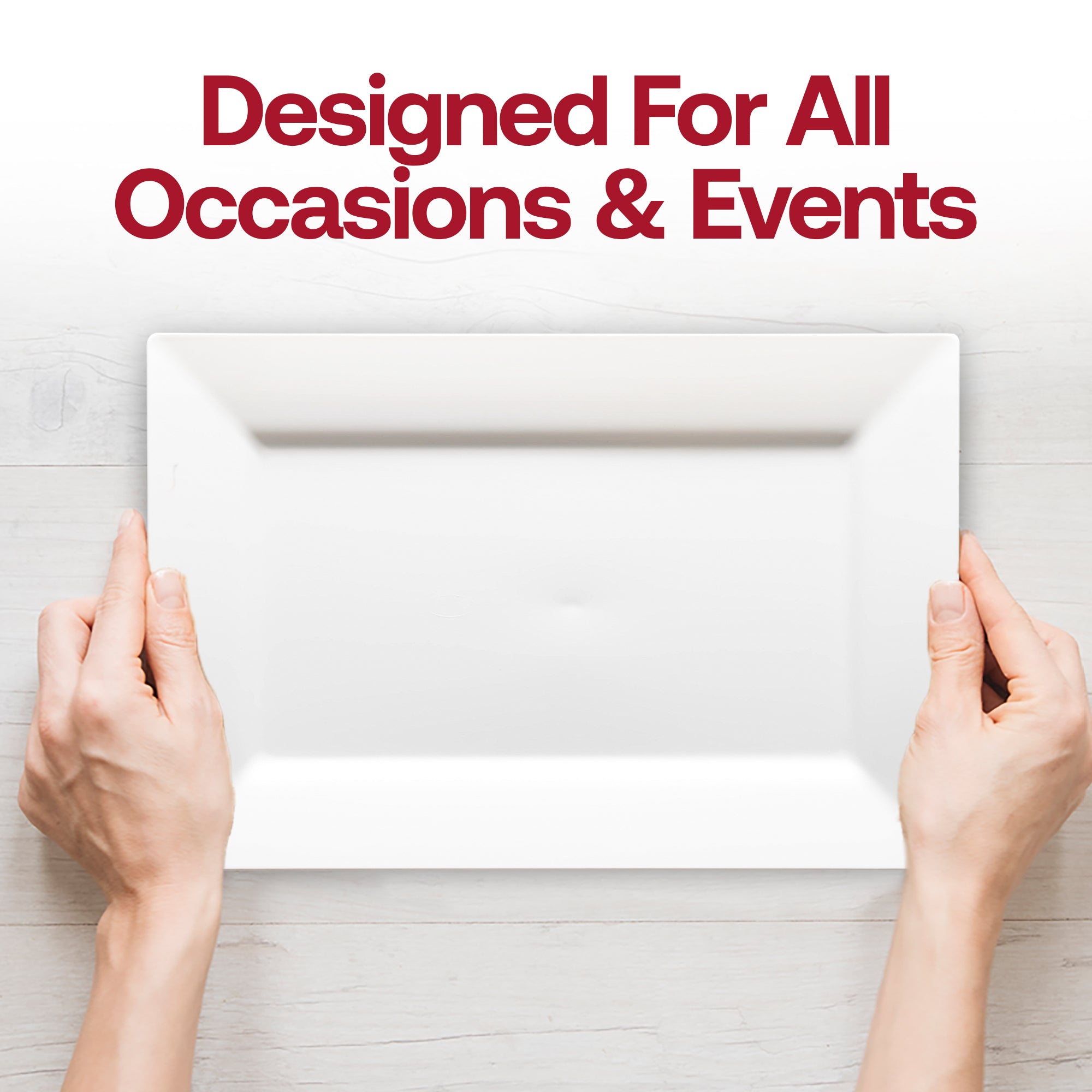 Plastic Plate - White Rectangle Dessert Plate | Smarty Had A Party