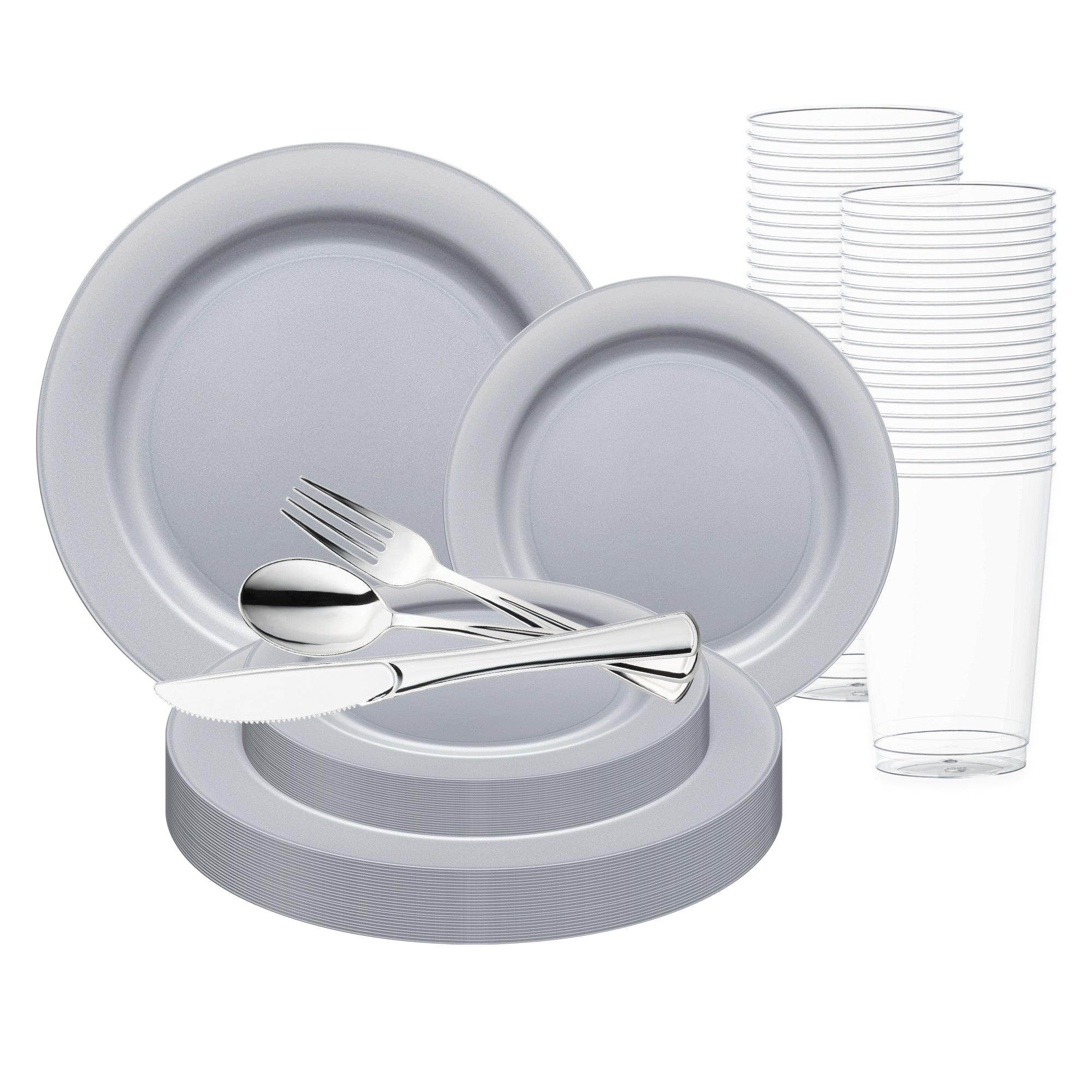 Plasticware - Matte Steel Gray Wedding Set | Smarty Had A Party