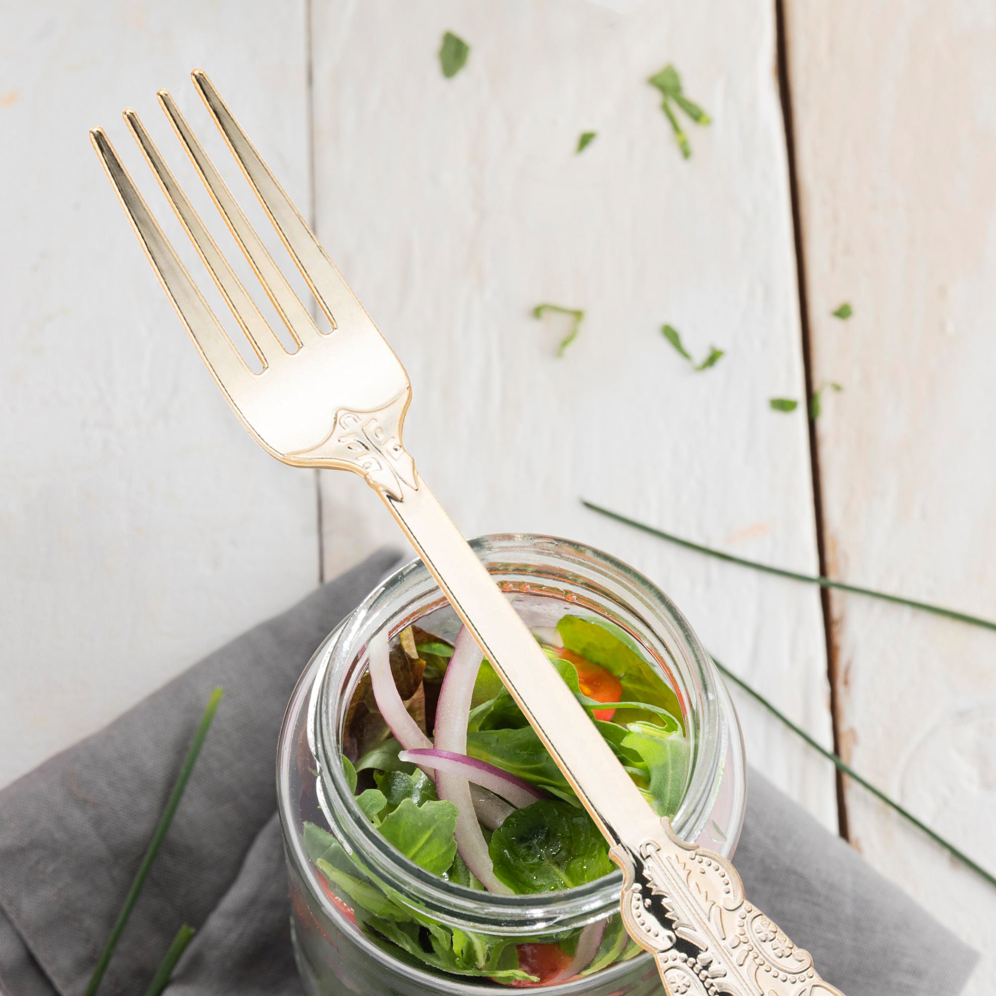 Plastic Forks - Baroque Gold Plastic Forks | Smarty Had A Party