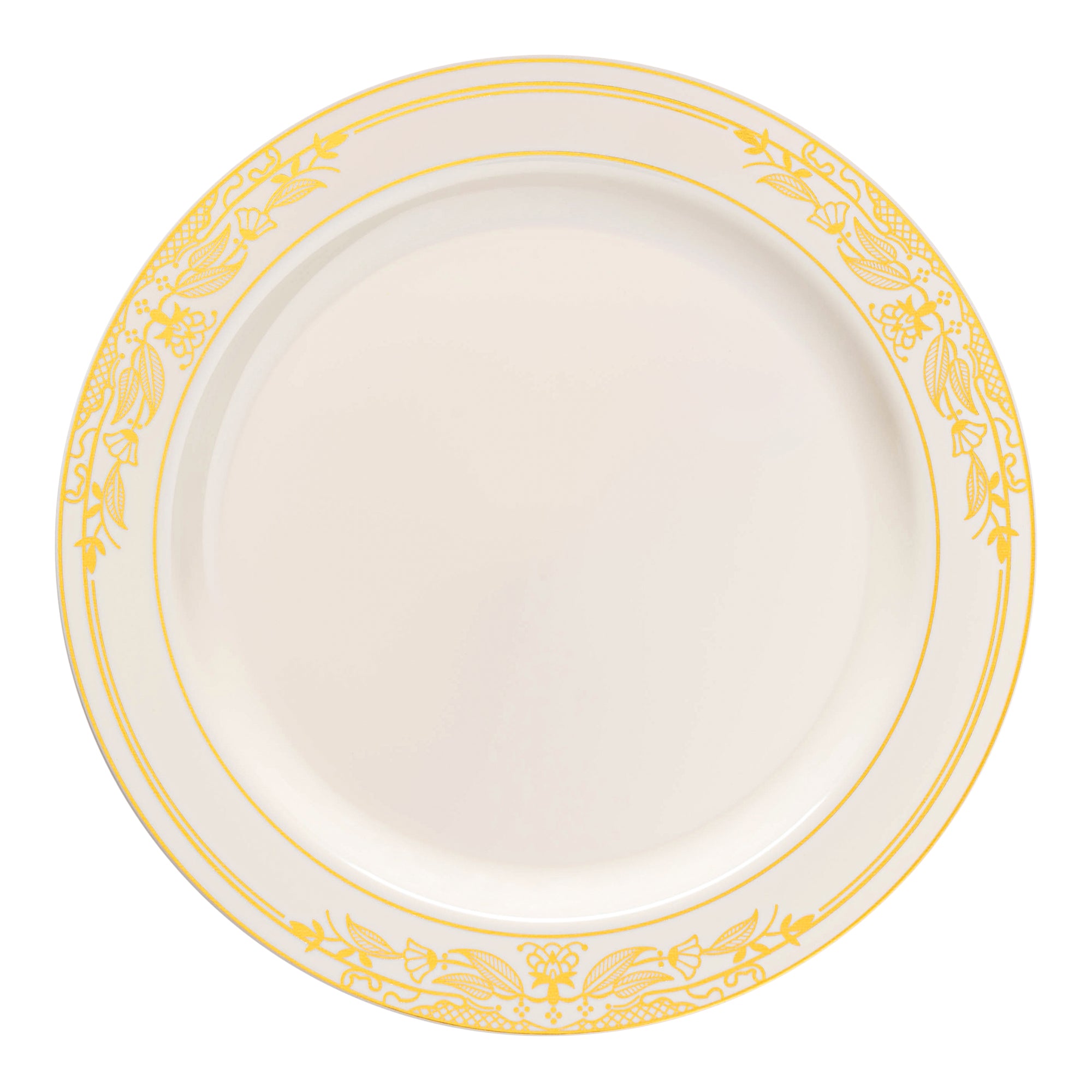 Plastic Plate - Ivory Gold Dinner Plates | Smarty Had A Party