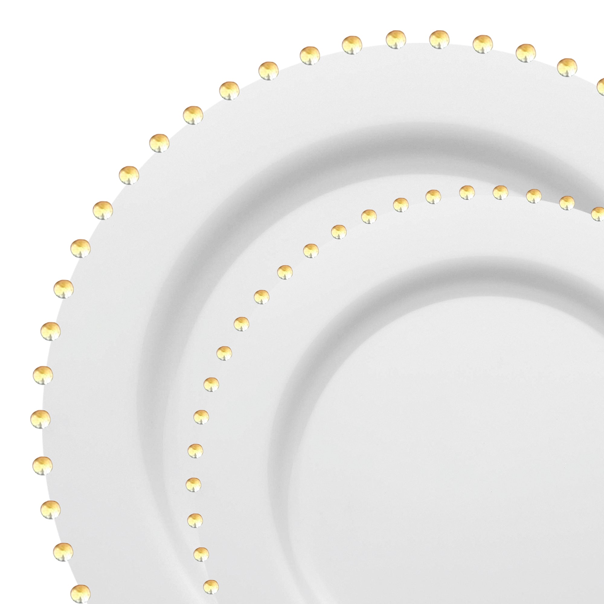 White Gold Pearl Dinnerware Set | Elegant Disposable Set