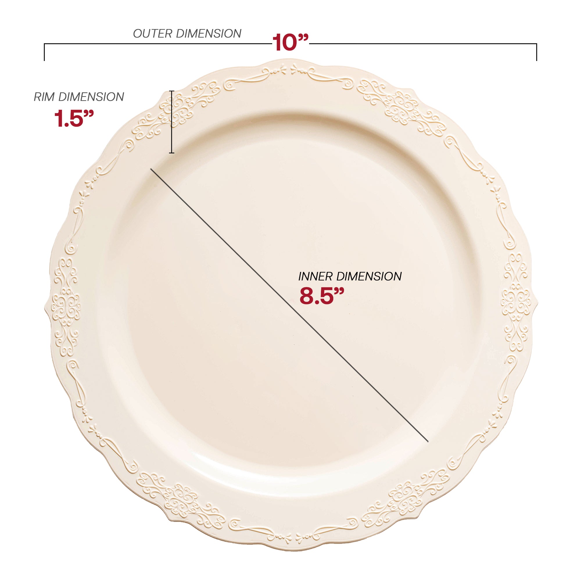 Plastic Plate - Ivory Vintage Dinnerware Set | Smarty Had A Party
