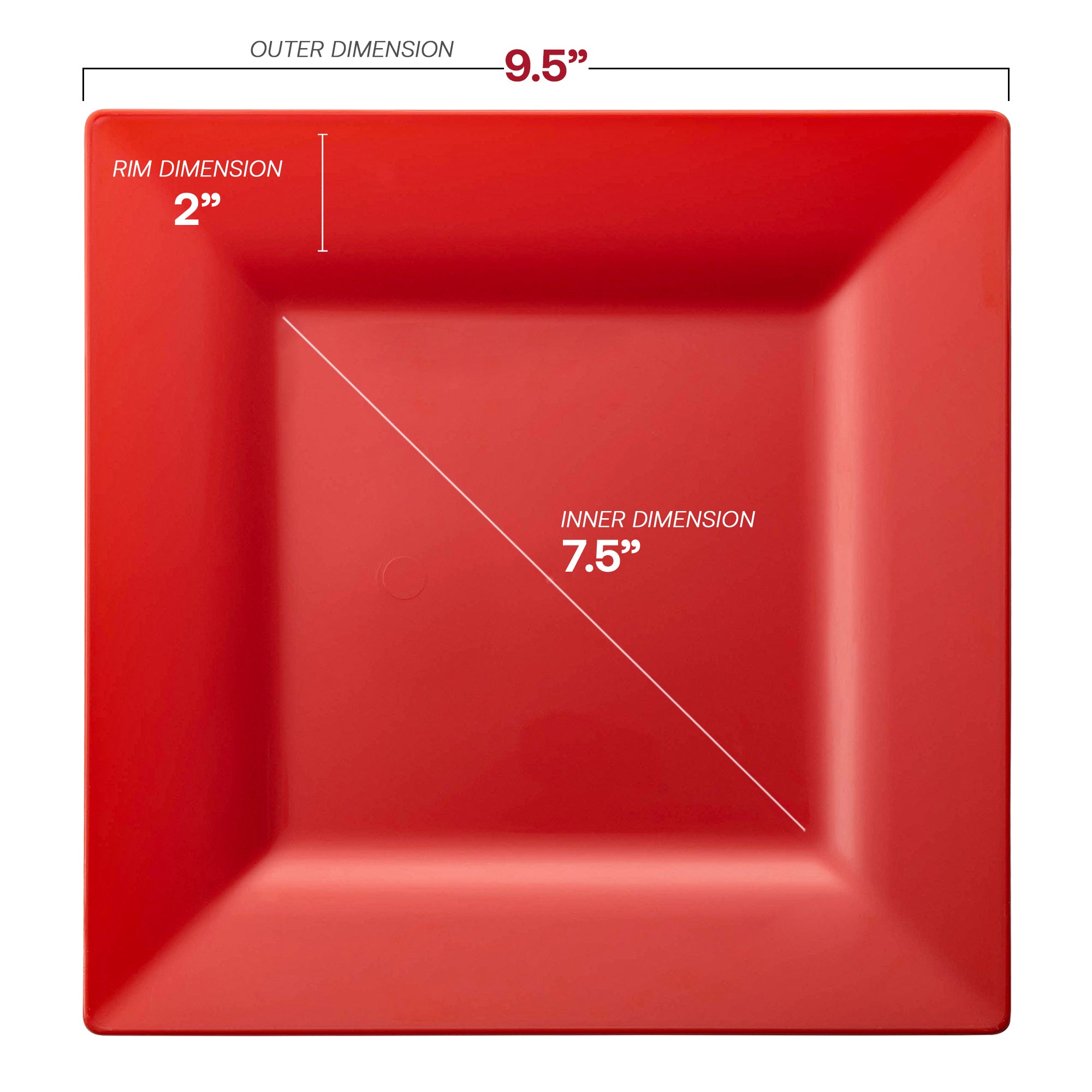 Plastic Plates - Red Square Dinnerware Set | Smarty Had A Party