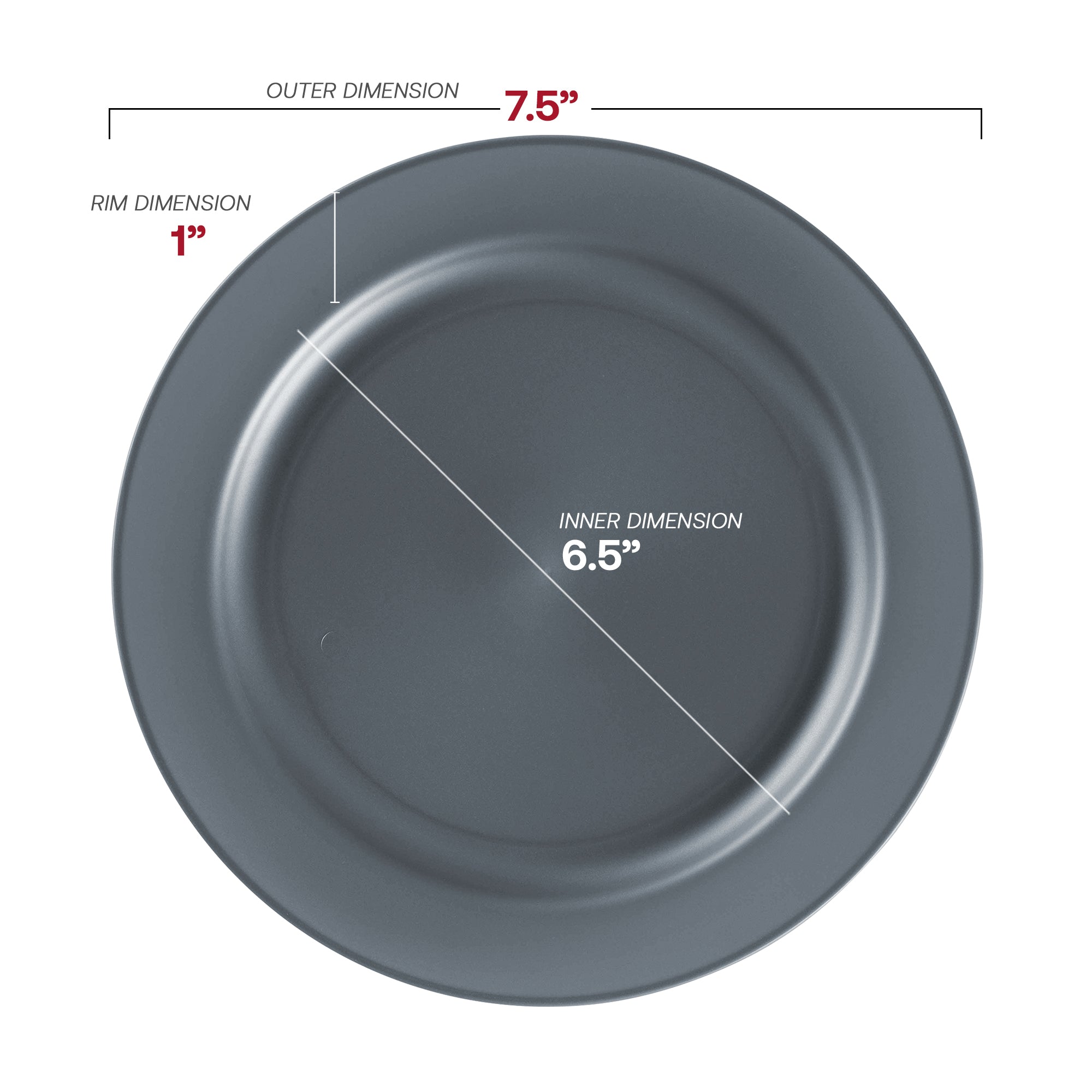 Plastic Plates - Matte Charcoal Gray Value Set | Smarty Had A Party