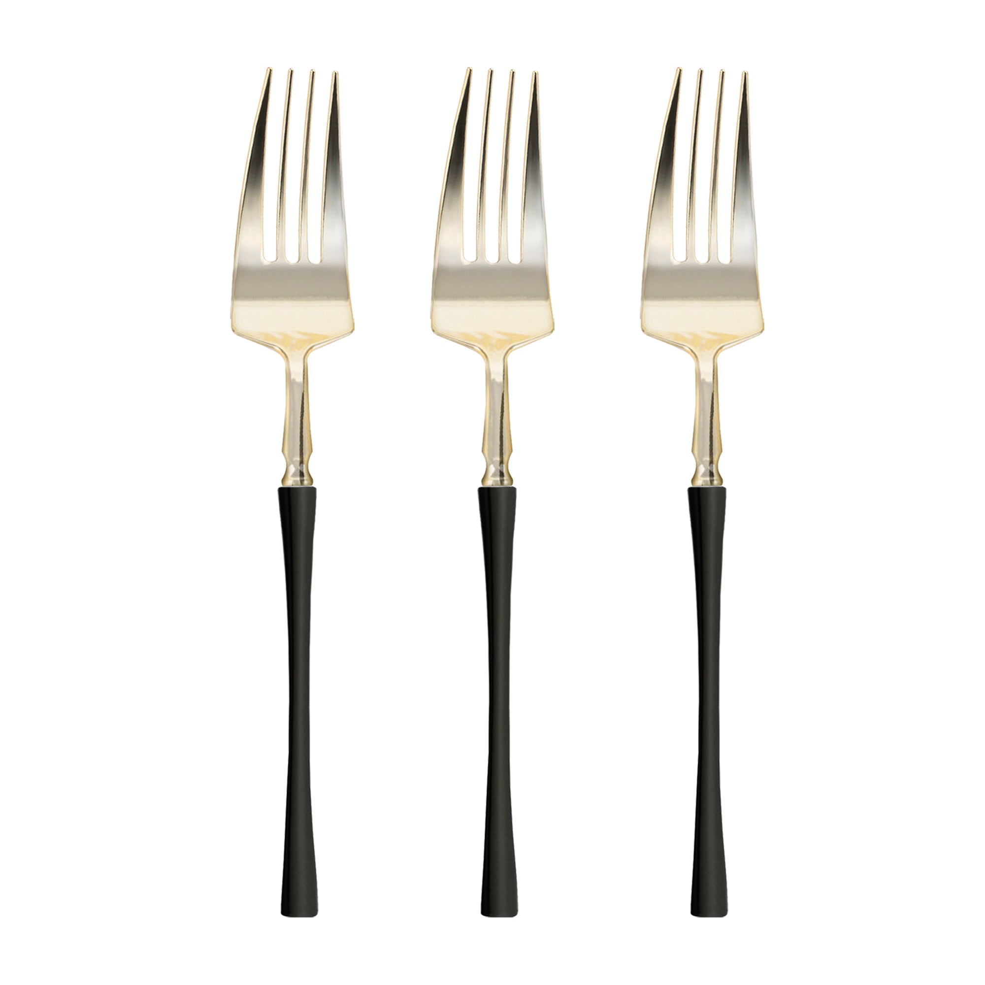 Plastic Forks - Gold Black Moderno Dinner Forks | Smarty Had A Party