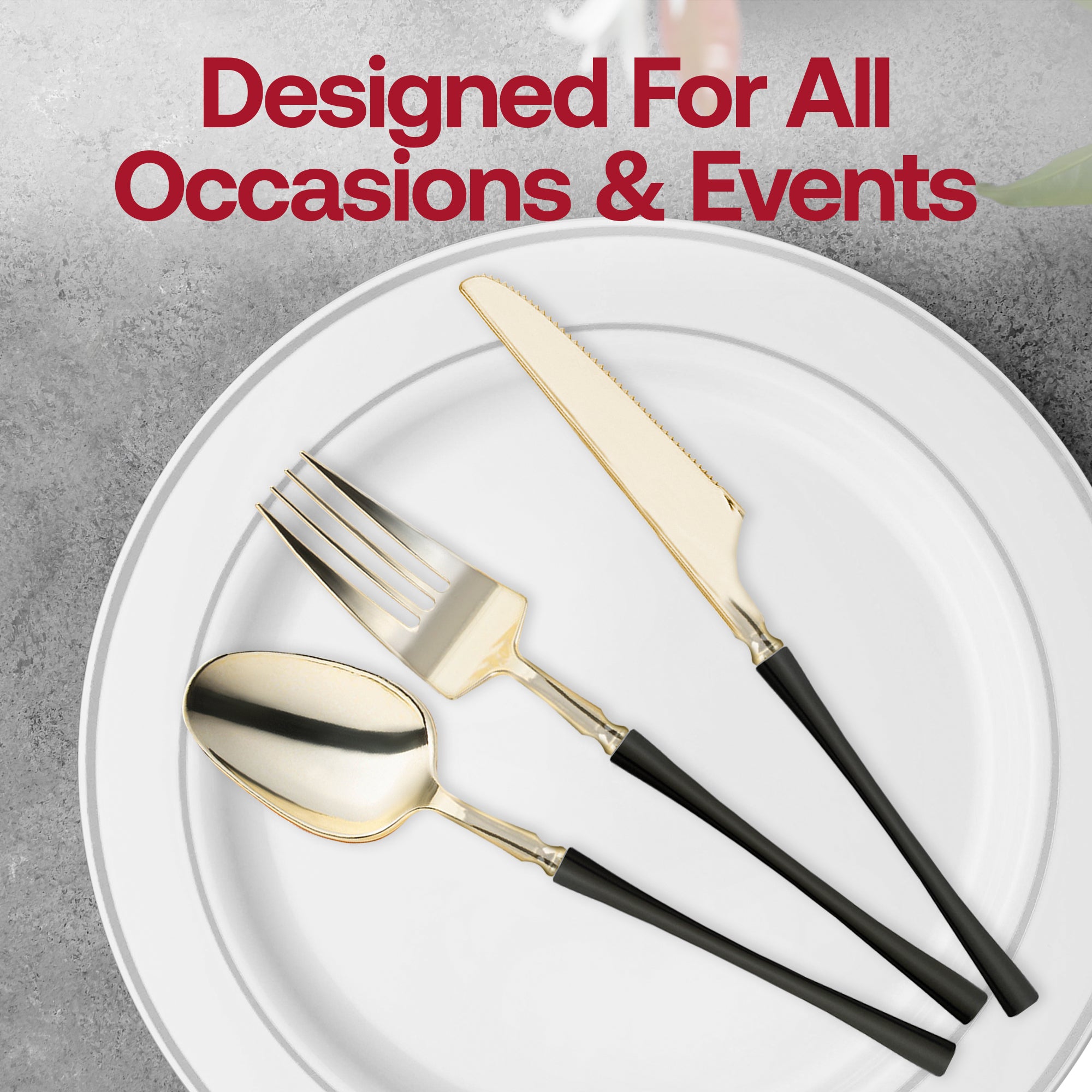 Plastic Forks - Gold Black Moderno Dinner Forks | Smarty Had A Party