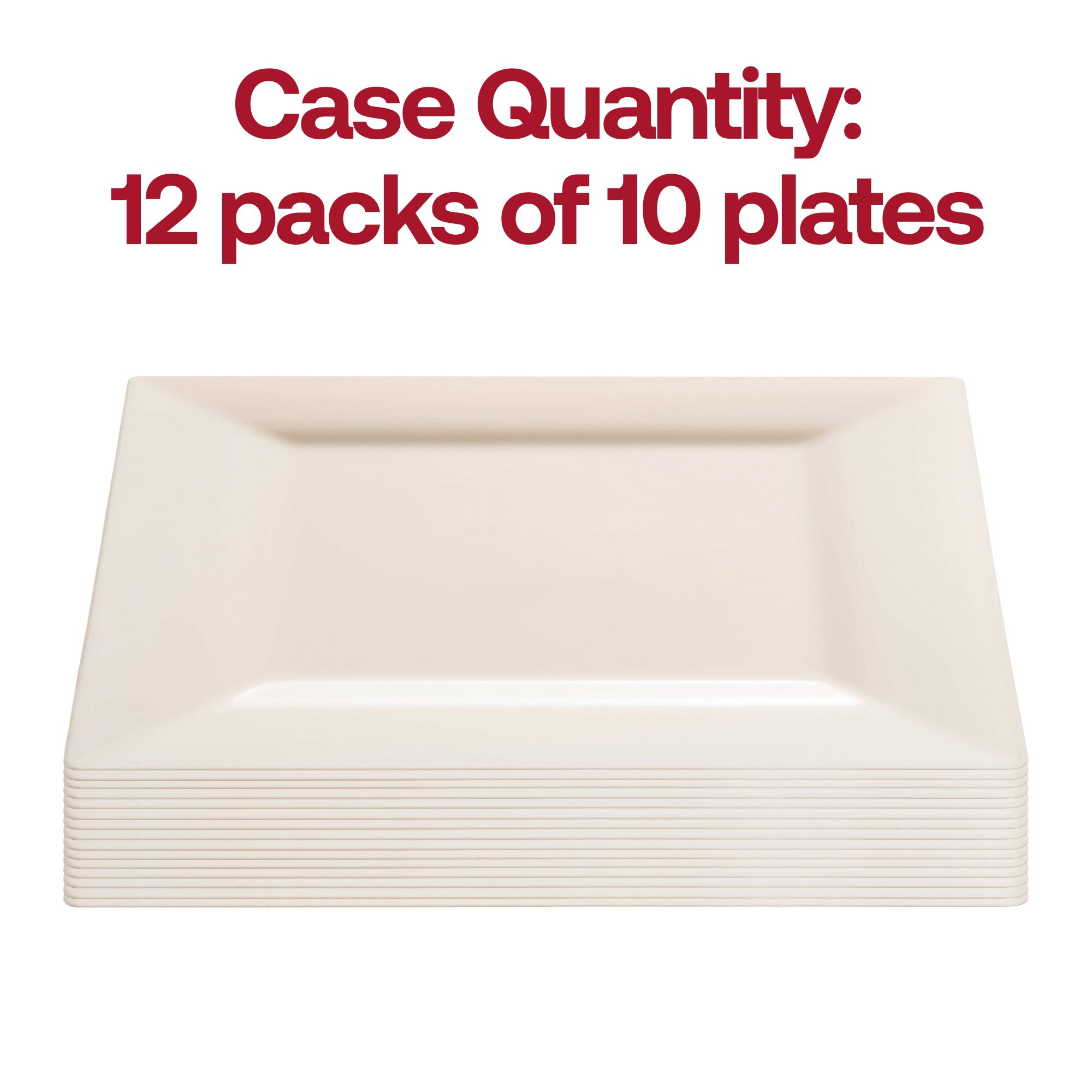 Plastic Plates - Ivory Square Cake Plates | Smarty Had A Party