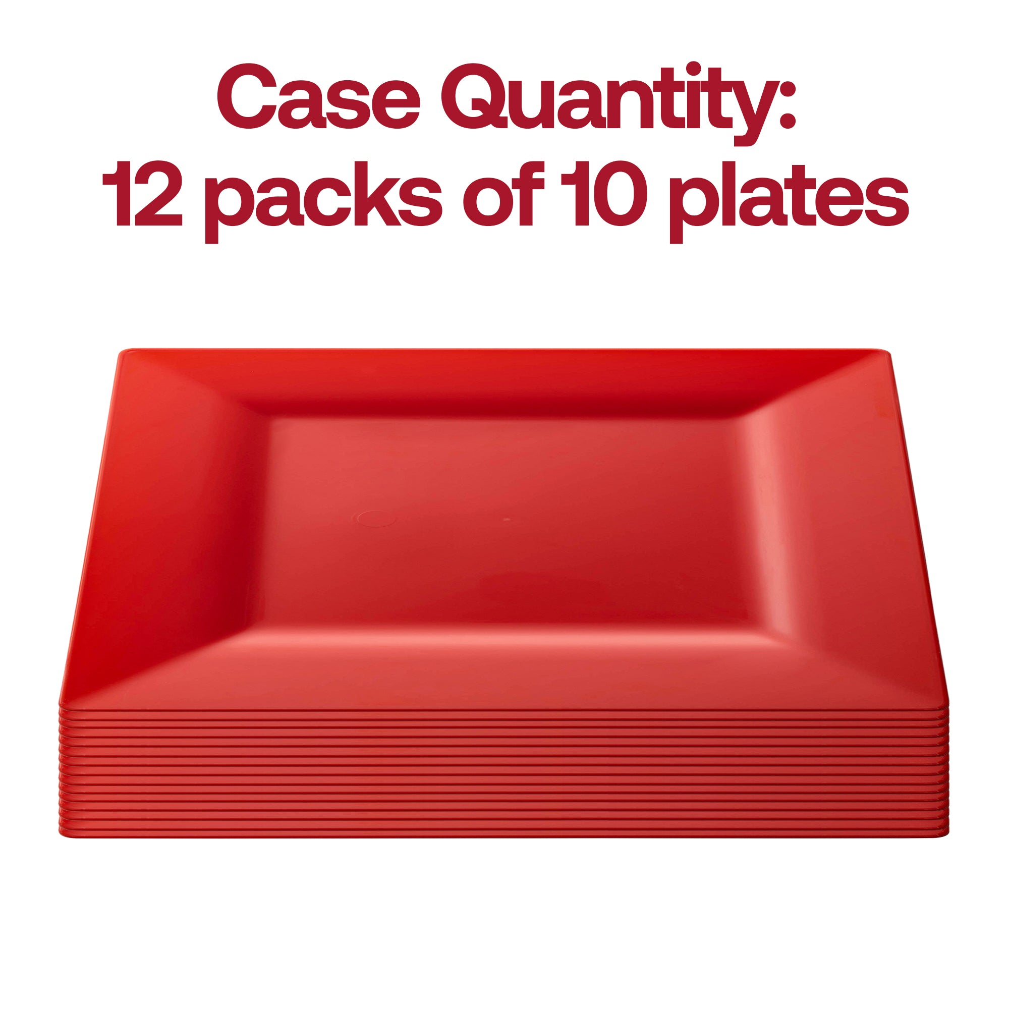 Plastic Plates - Red Square Dinner Plates | Smarty Had A Party