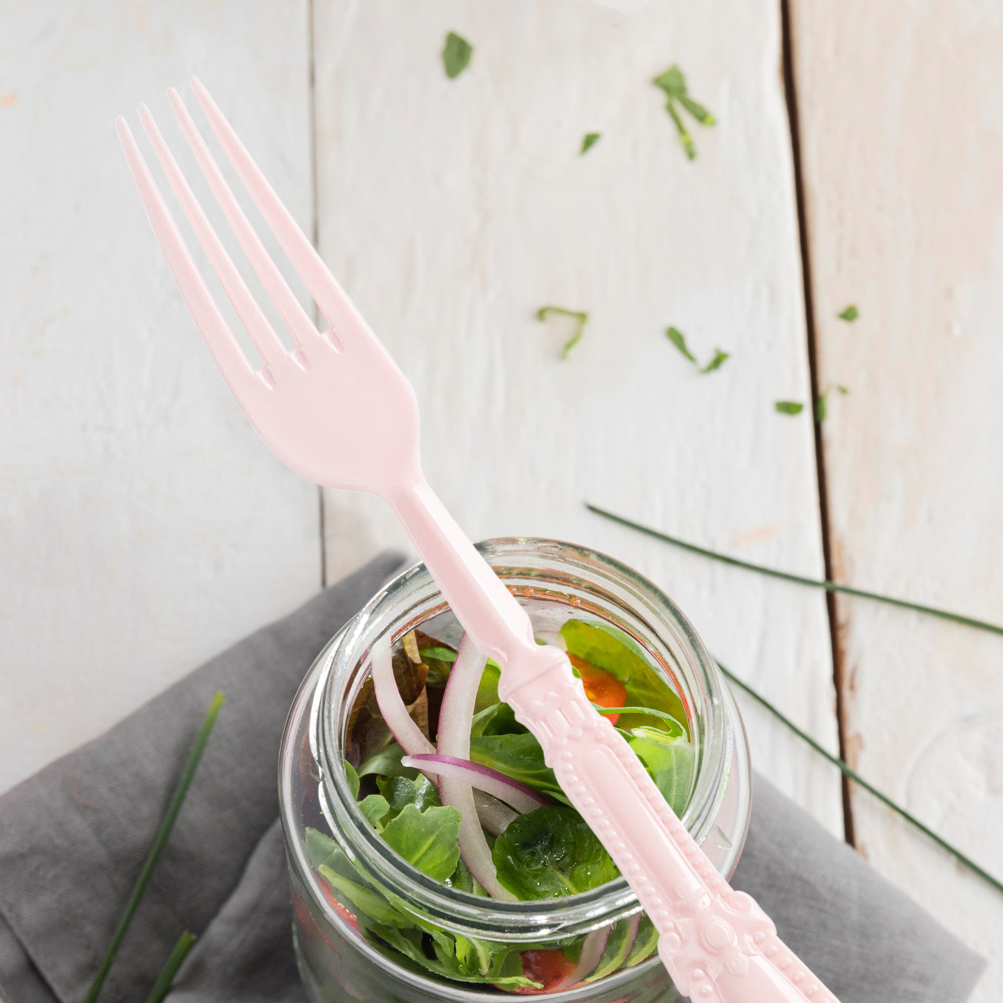 Plastic Forks - Pink Baroque Dinner Forks | Smarty Had A Party