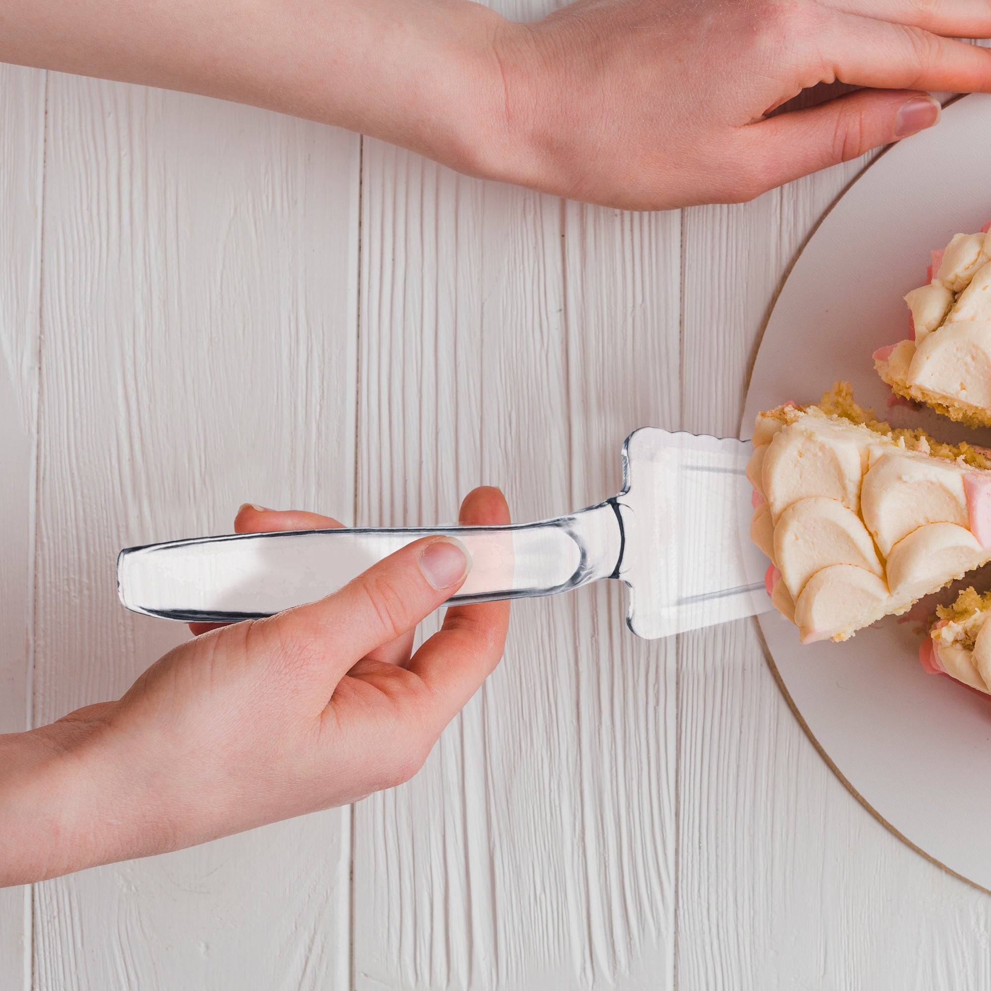 Plastic Cake Cutters - Clear Cake Lifters | Smarty Had A Party