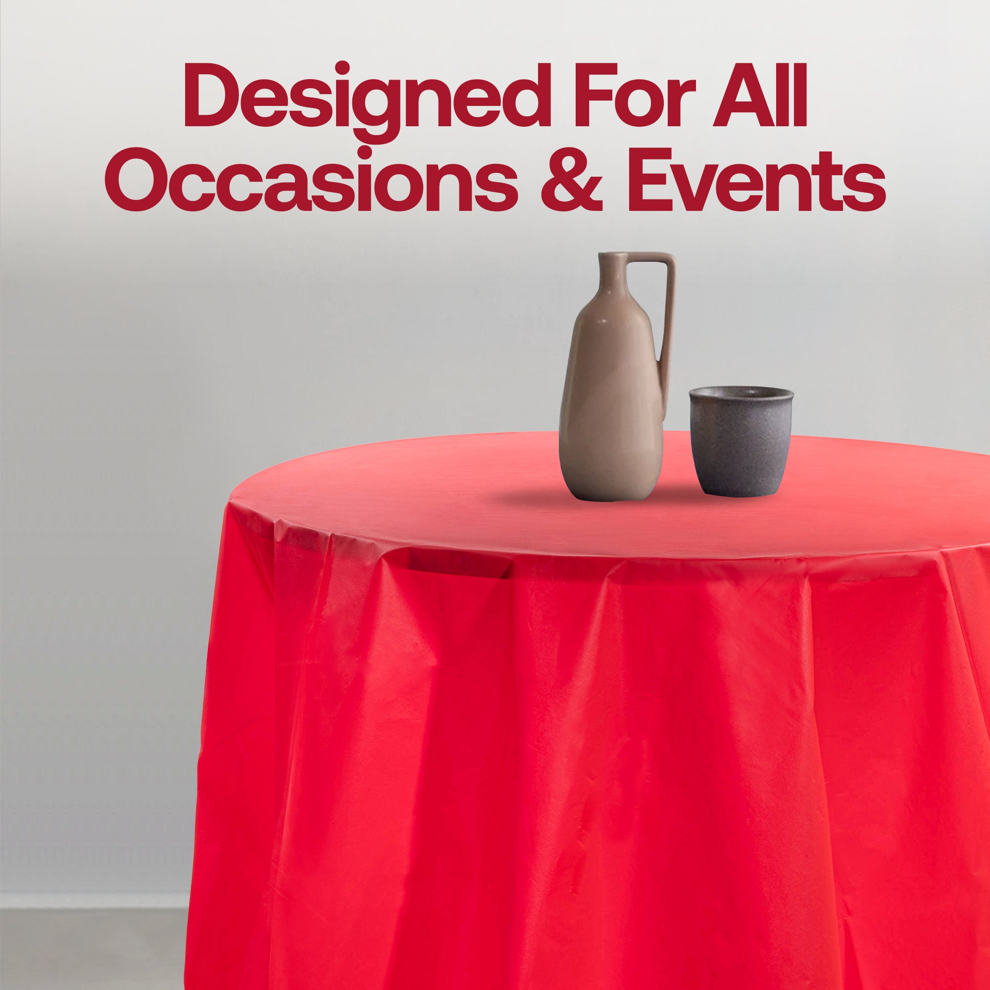 Plastic Tablecloths - Red Round Tablecovers | Smarty Had A Party