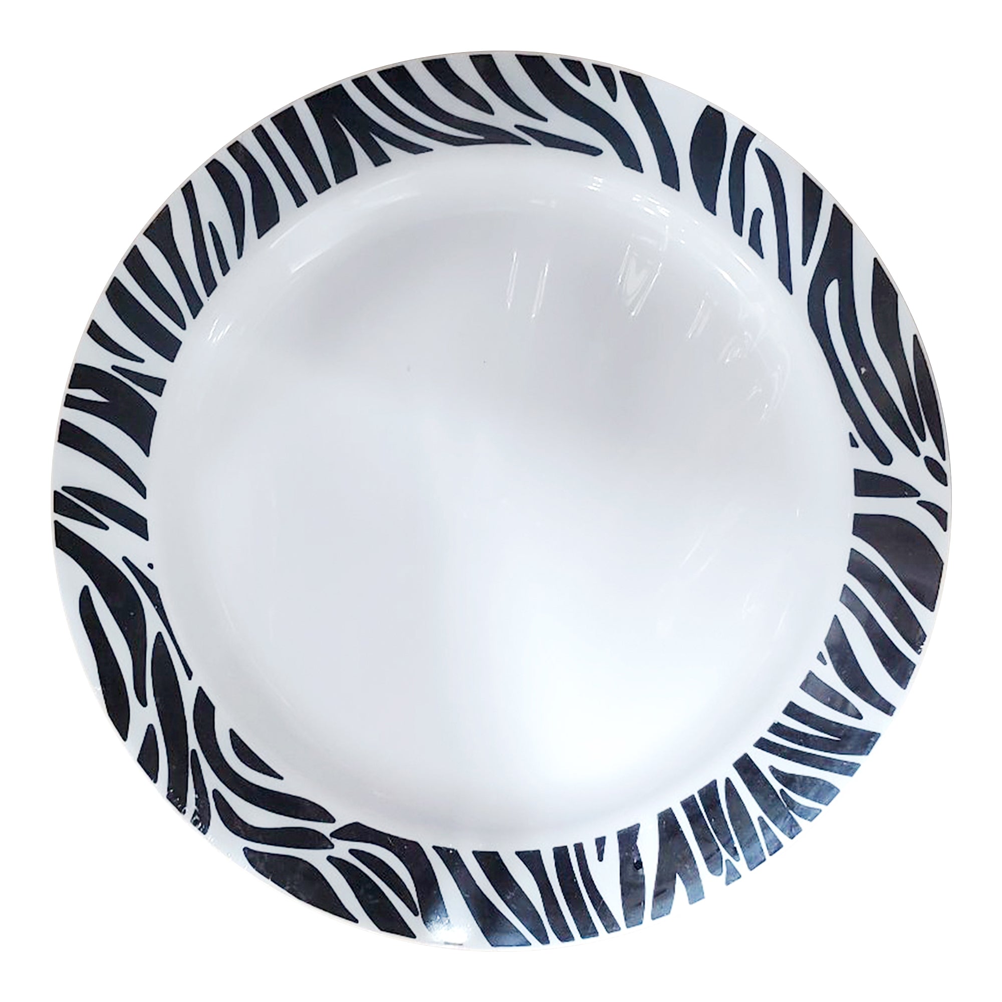Plastic Plates - Black Zebra Salad Plates | Smarty Had A Party