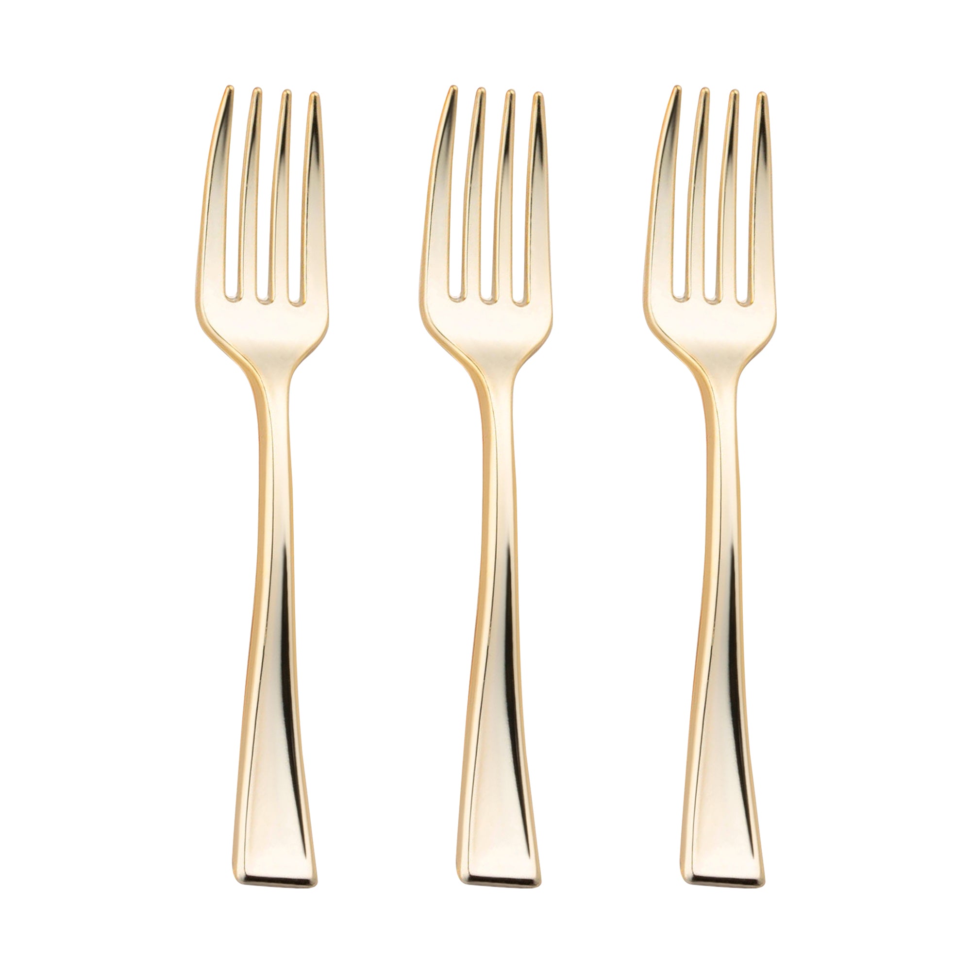 Plastic Forks - Shiny Gold Mini Tasting Forks | Smarty Had A Party